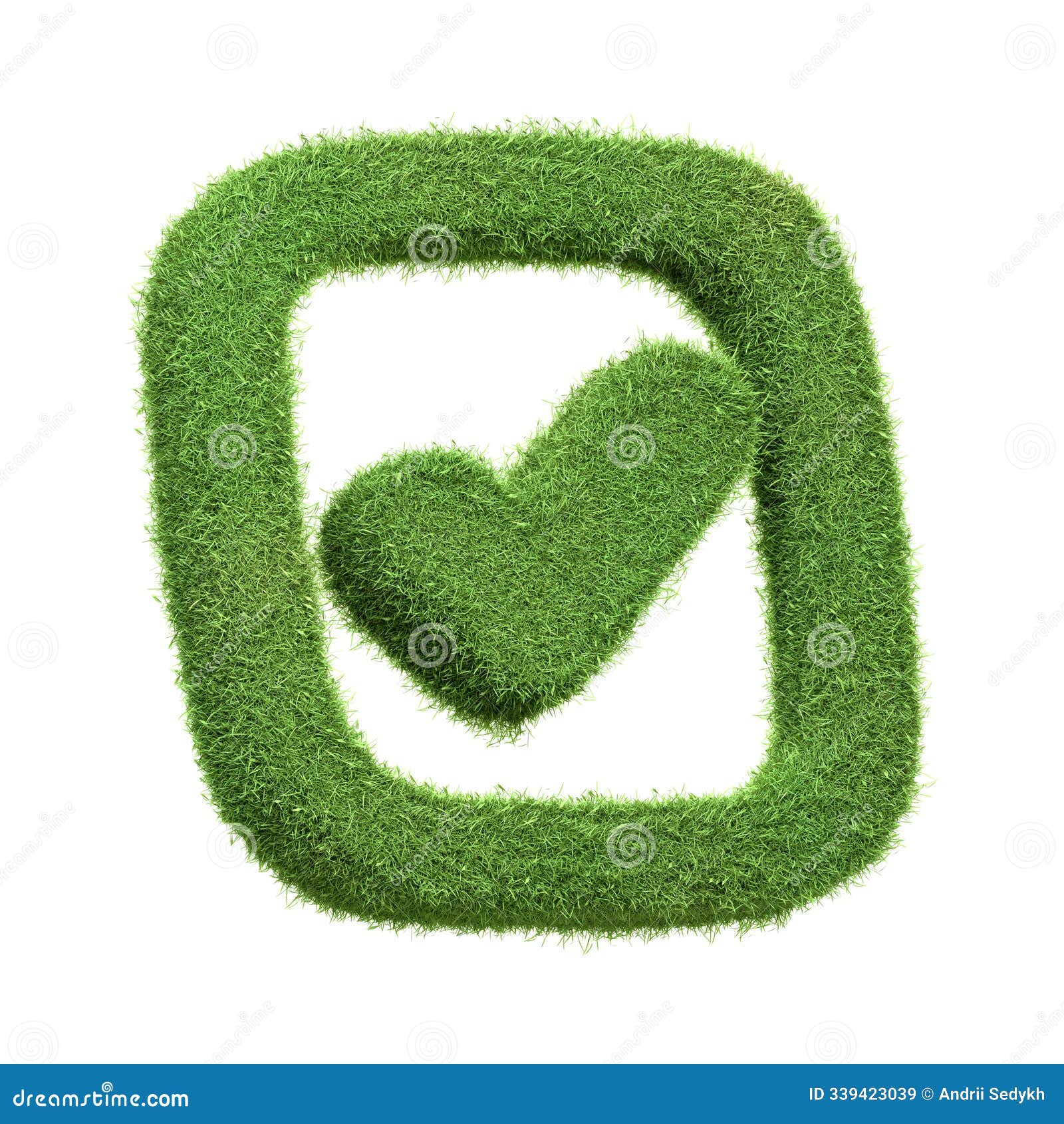 Green Grass Check Mark Inside Square Stock Illustration - Illustration ...