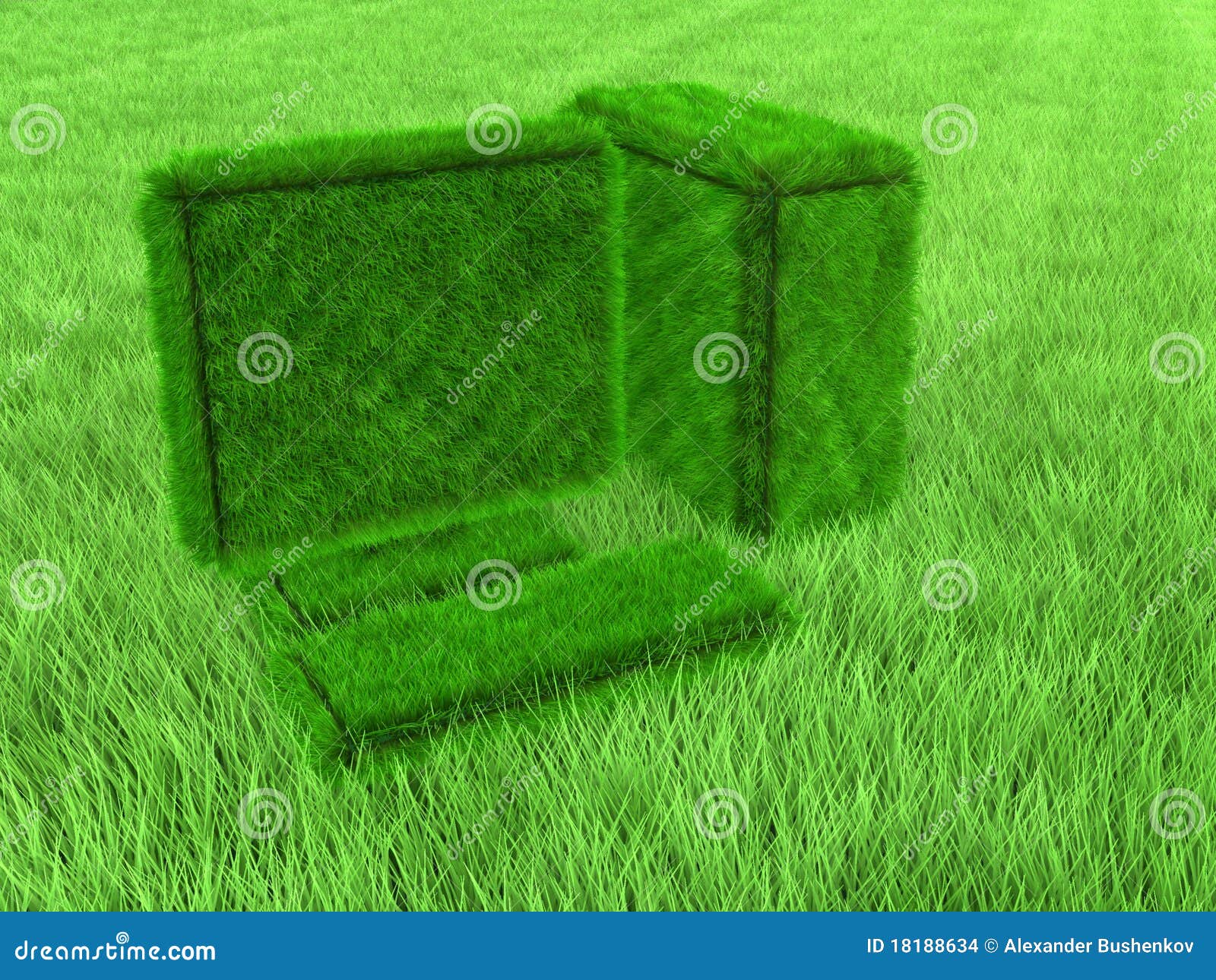 Green grass computer stock photo. Image of display, freedom - 18188634