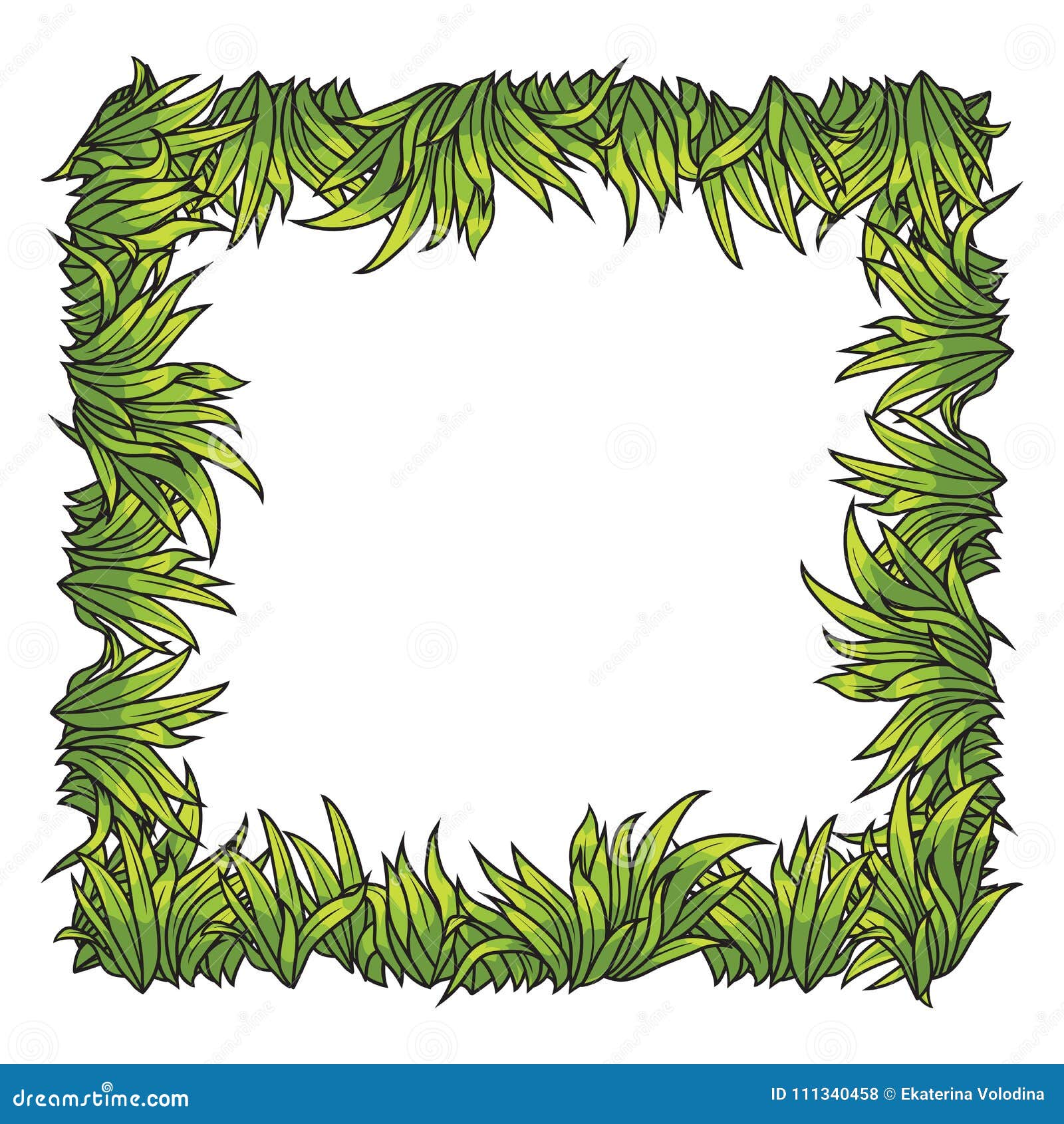 Green Grass Field Background. Grass Frame for Your Text, Stock Vector ...