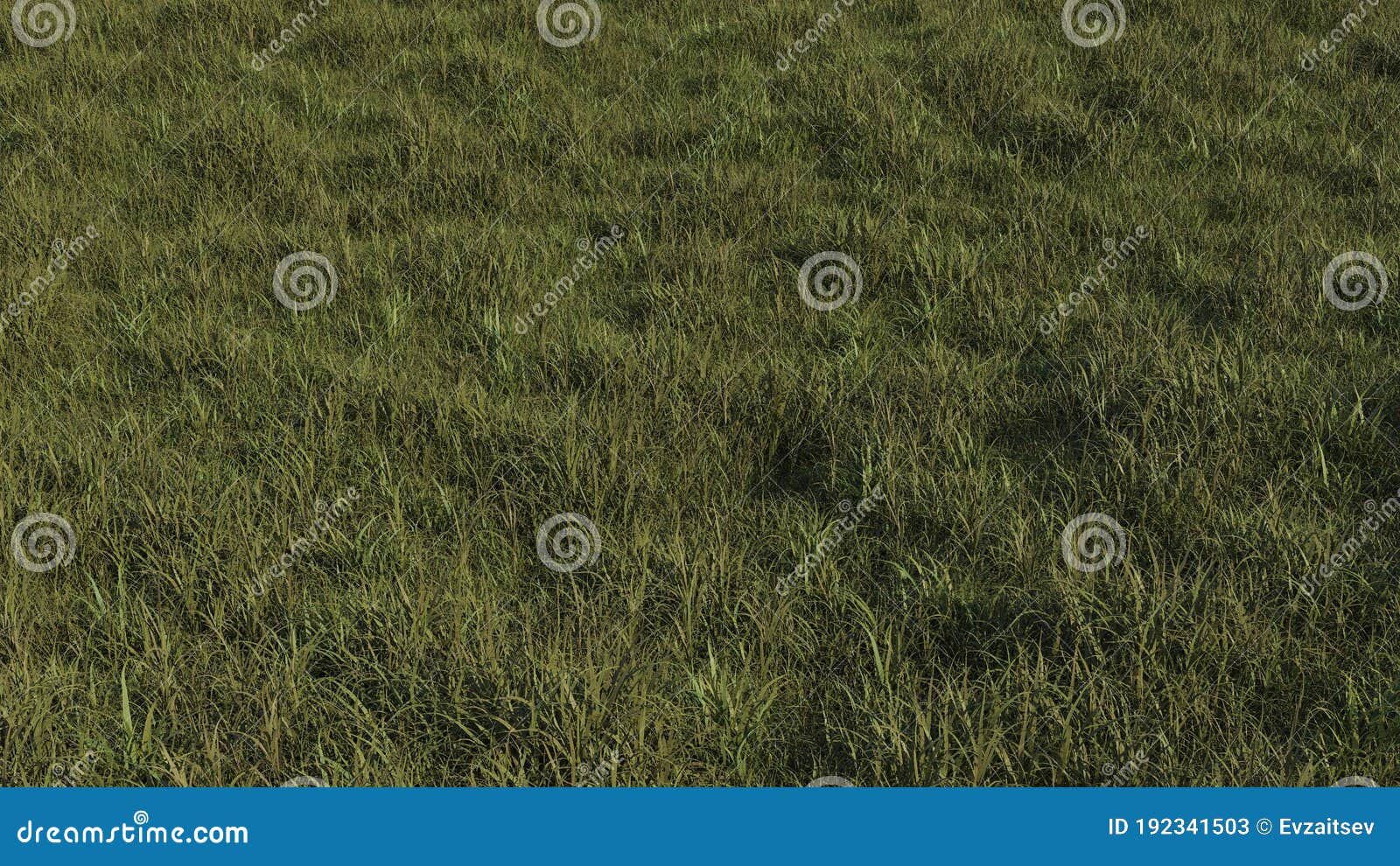 Green Grass Field. 3D Illustration. Stock Illustration - Illustration ...