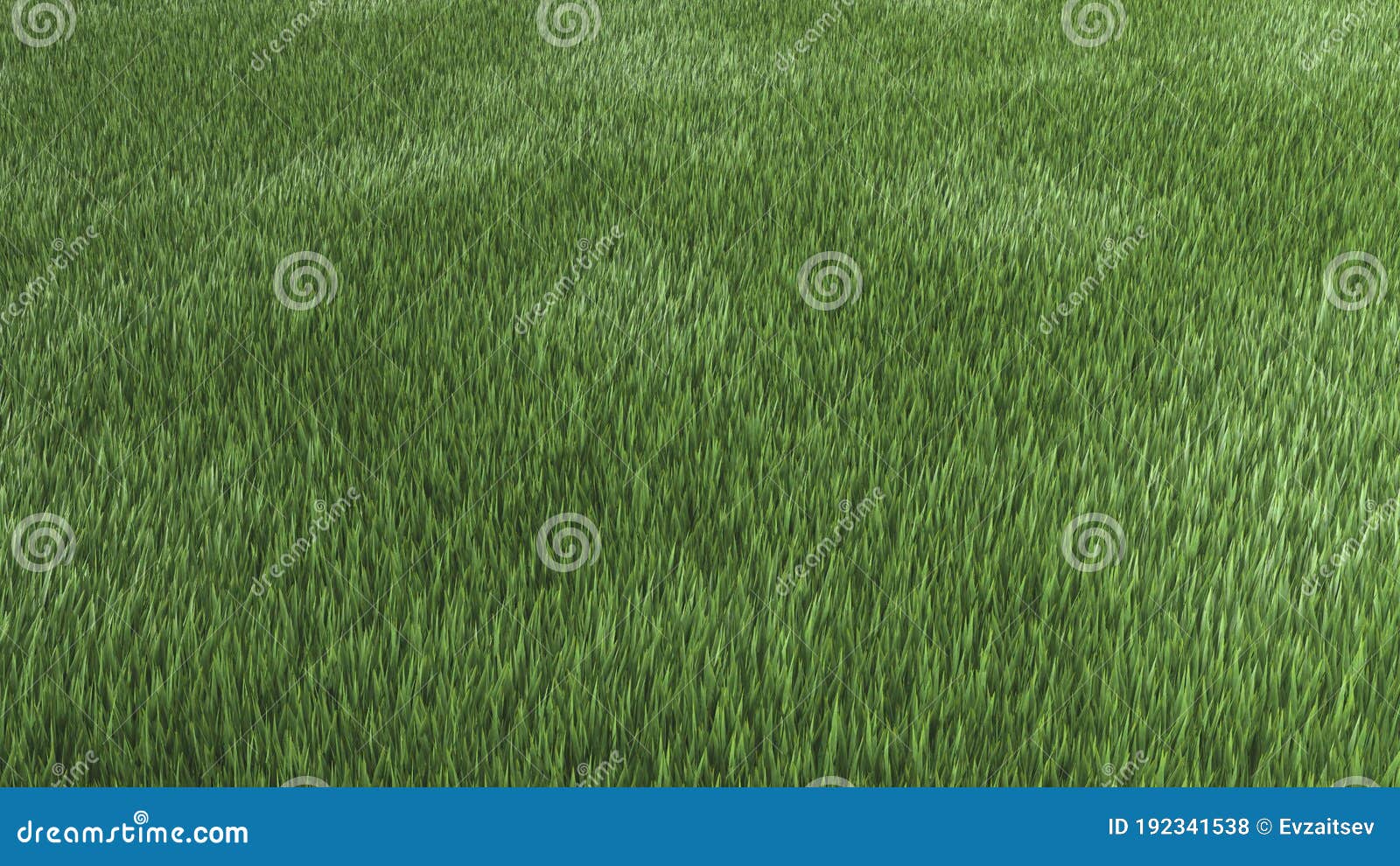 Green Grass Field. 3D Illustration Stock Illustration - Illustration of ...