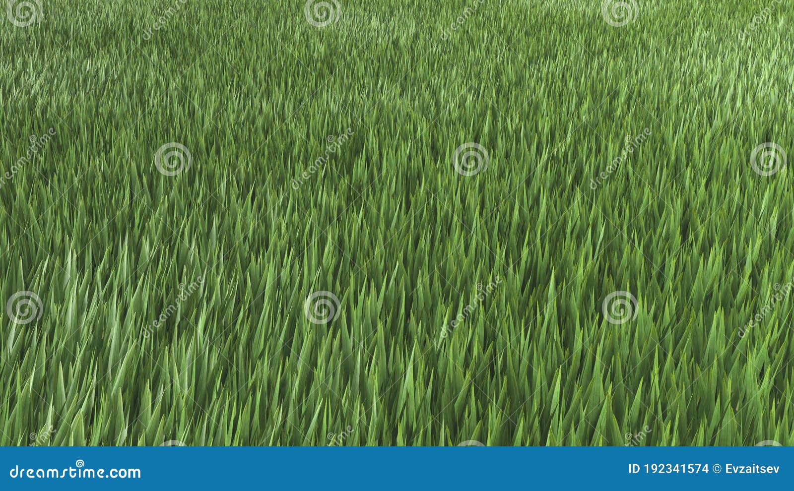 Green Grass Field. 3D Illustration Stock Illustration - Illustration of ...