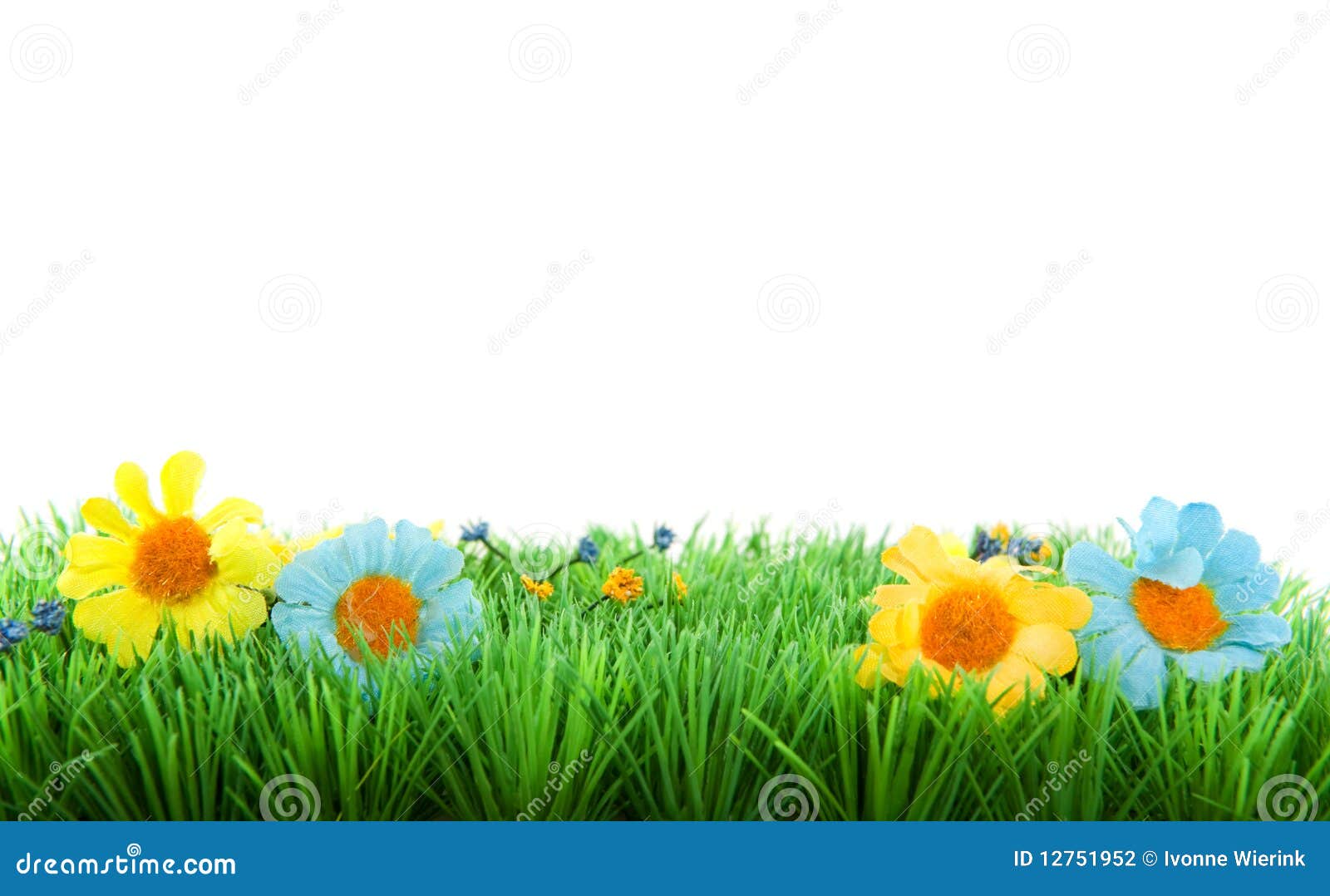 Green grass with flowers stock photo. Image of artificial - 12751952