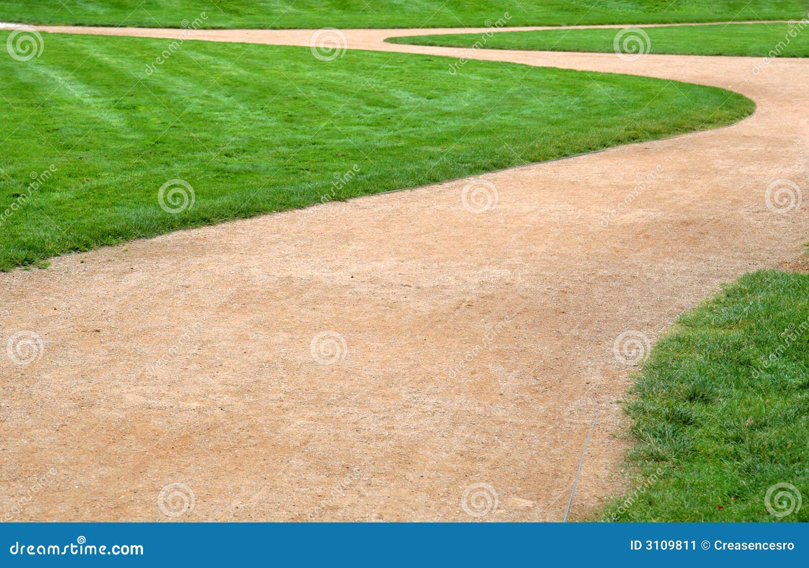 Green grass and footpath stock image. Image of sandy, landscaped - 3109811