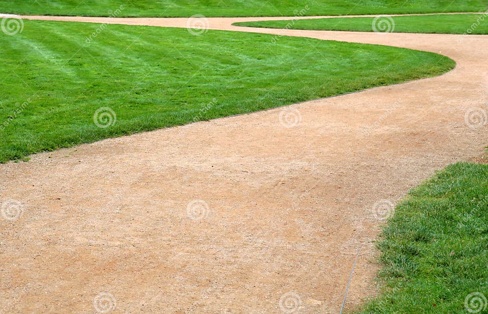 Green grass and footpath stock image. Image of sandy, landscaped - 3109811