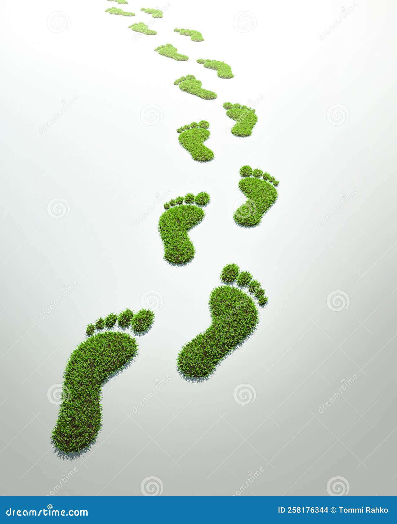 Green Grass Footprints. Concept of Green Technology Stock Illustration ...