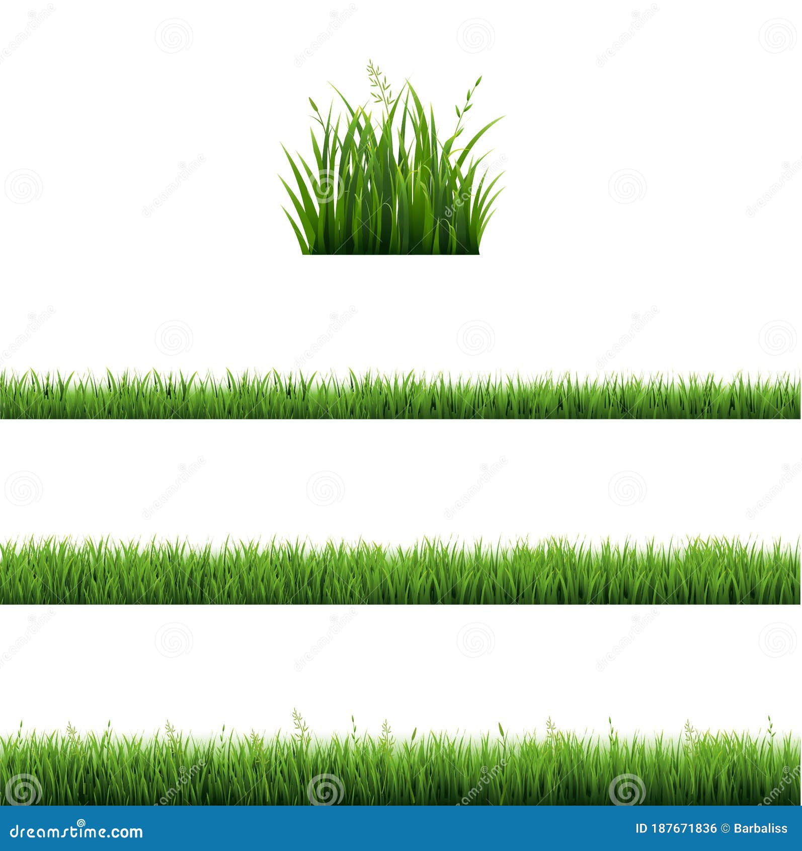 Green Grass Frames Set in Isolated Transparent Background Stock Vector - Illustration of ...