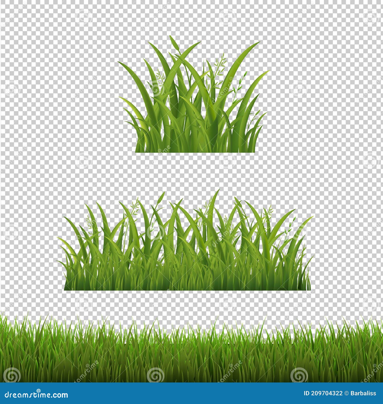 Green Grass Frames Set in Isolated with Transparent Background Stock ...
