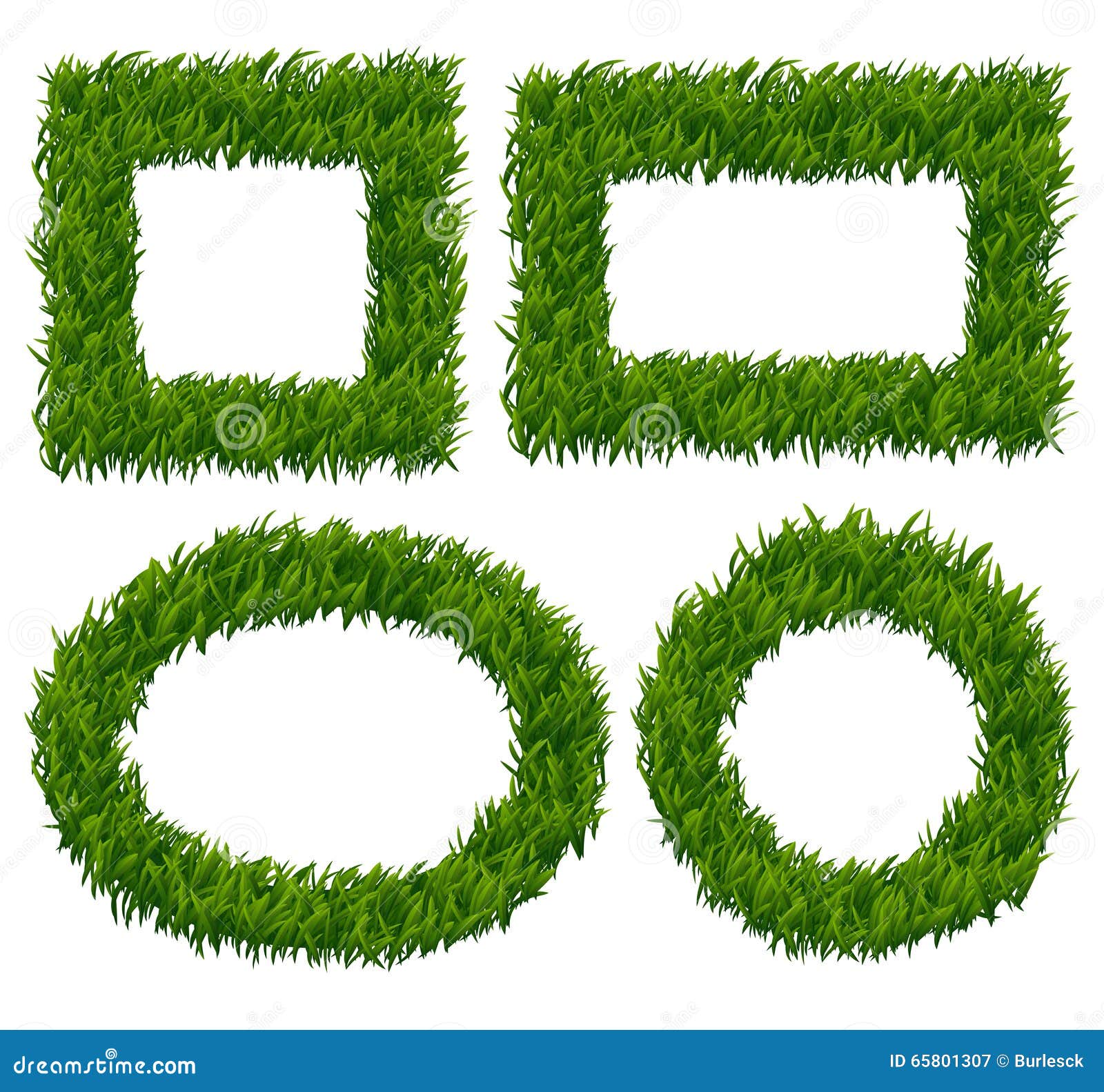 Green Grass Frames Vector Set Stock Vector - Illustration of design ...