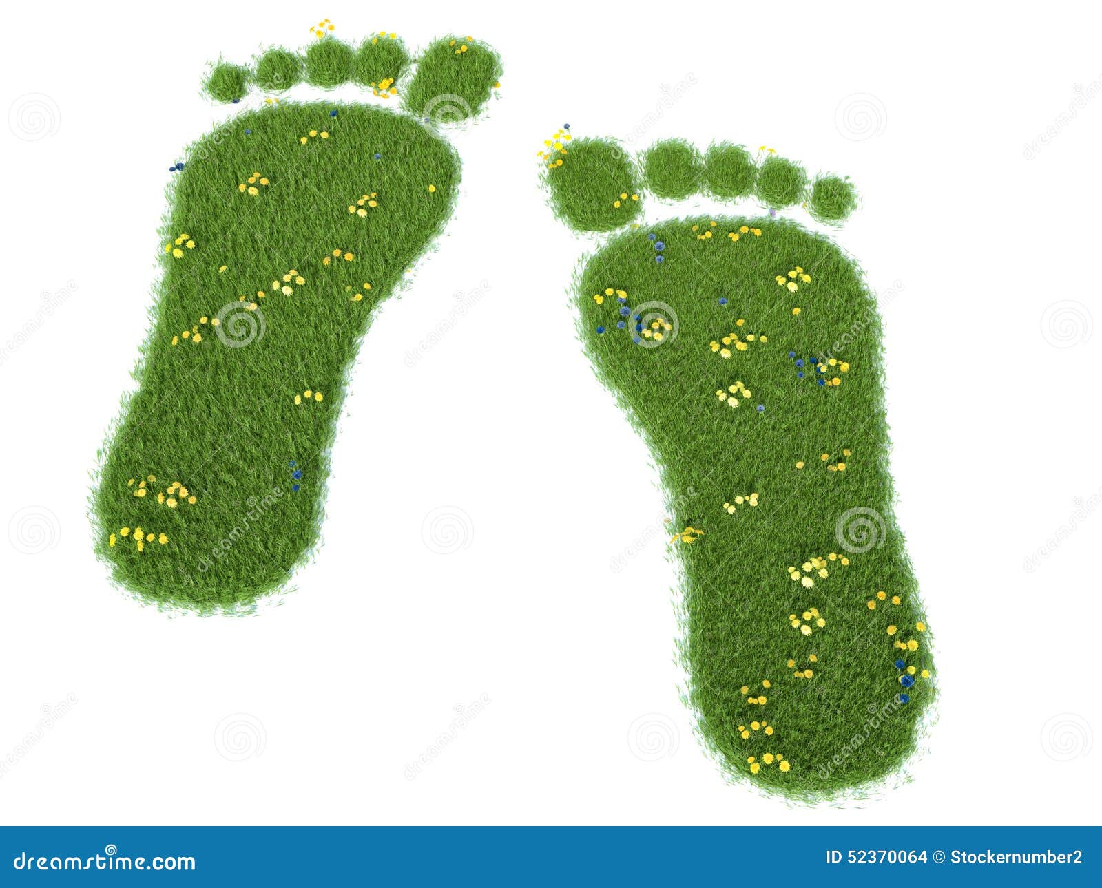 Green Grass Growing Footprints Stock Illustration - Illustration of ...