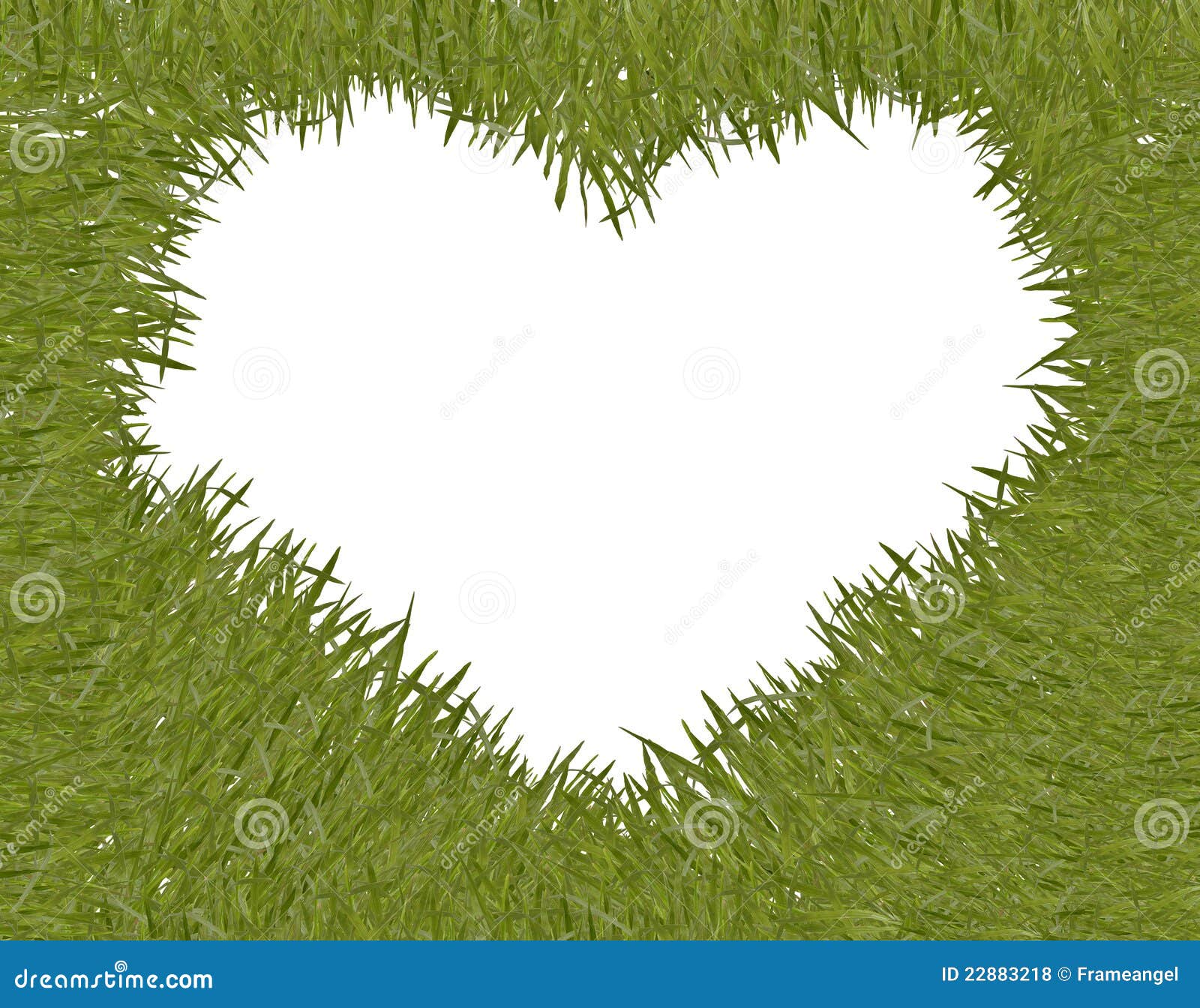 Green Grass with Heart Shape Frame Stock Illustration - Illustration of ...