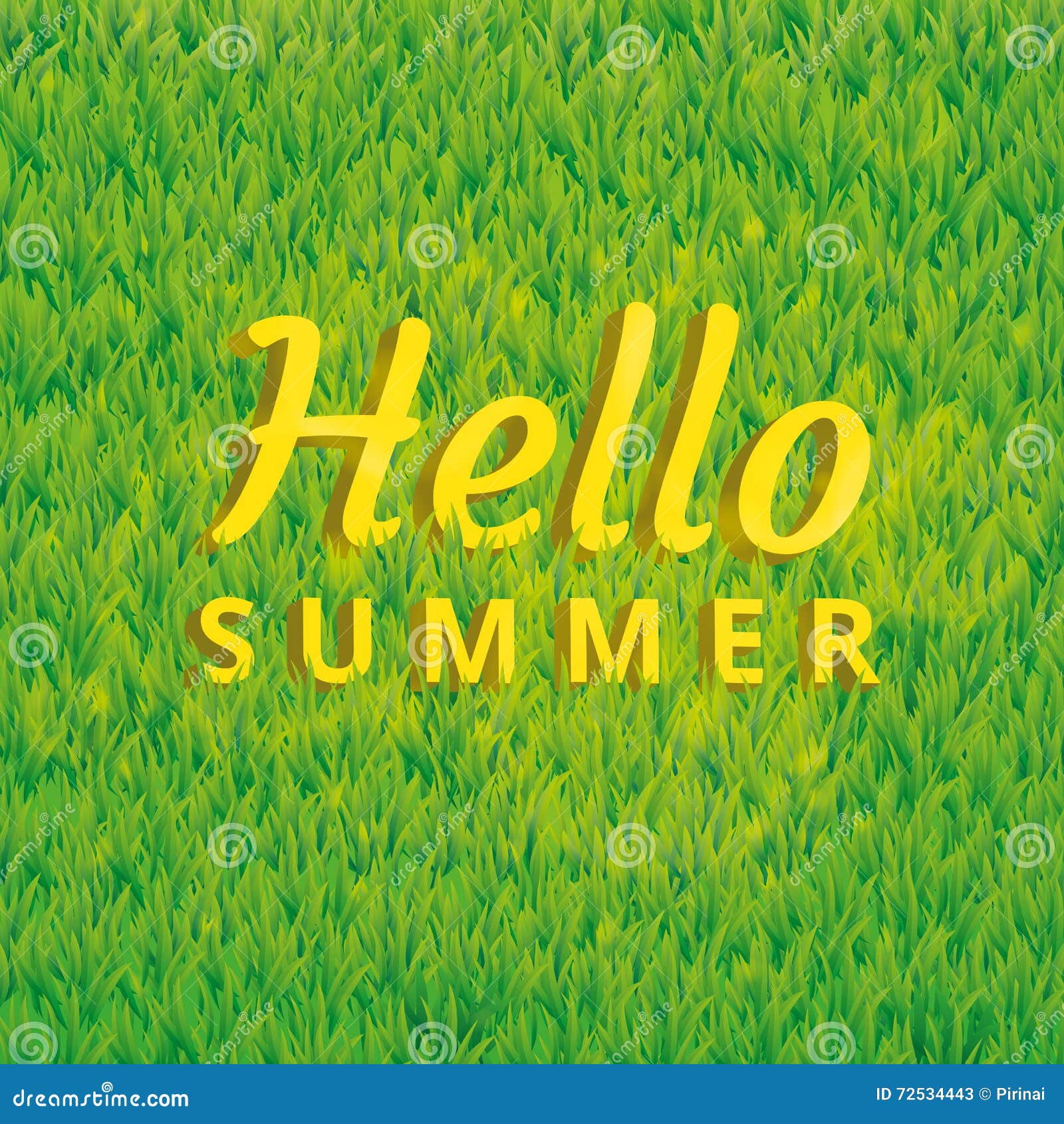 Green Grass Hello Summer Background Stock Vector - Illustration of ...