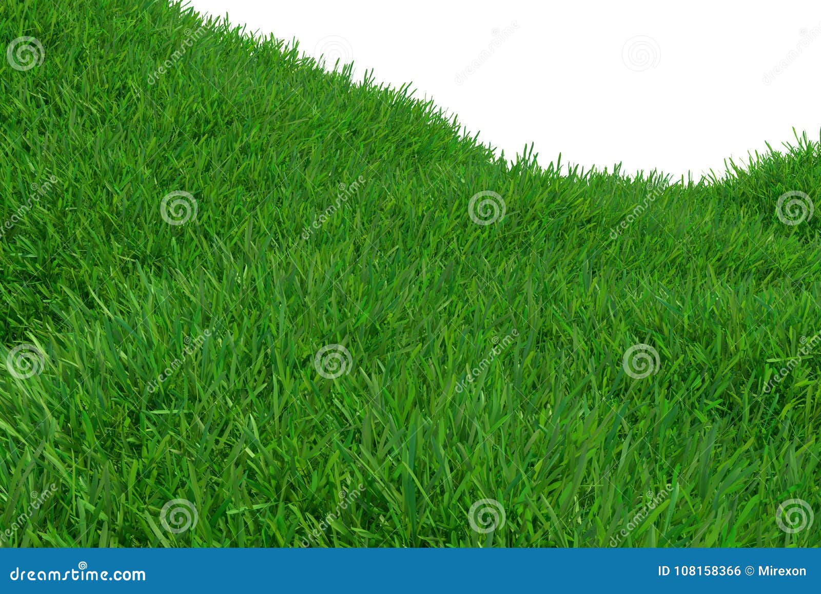 Green Grass Hill Isolated on White Background. Natural Background ...