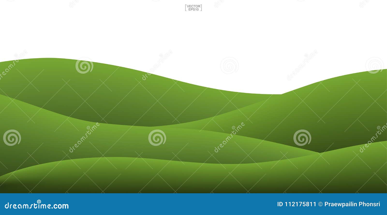 Green Grass Hill Isolated on White Background. Vector Illustration ...