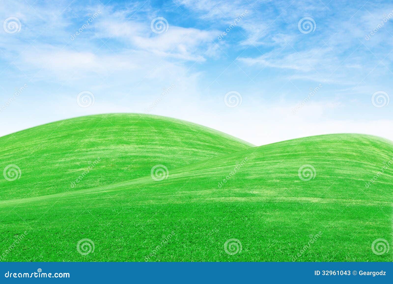 Green grass hills with sky stock image. Image of background - 32961043