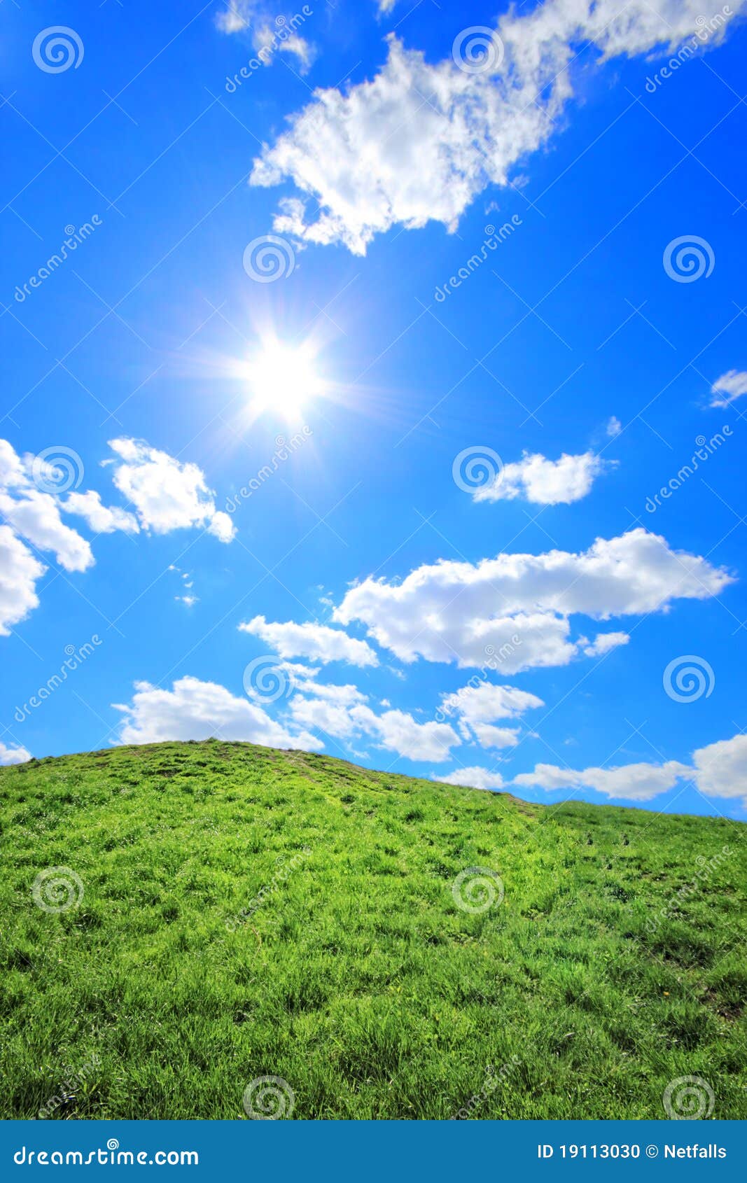 Green Grass Hills Under Midday Sun Stock Photo - Image of grass ...