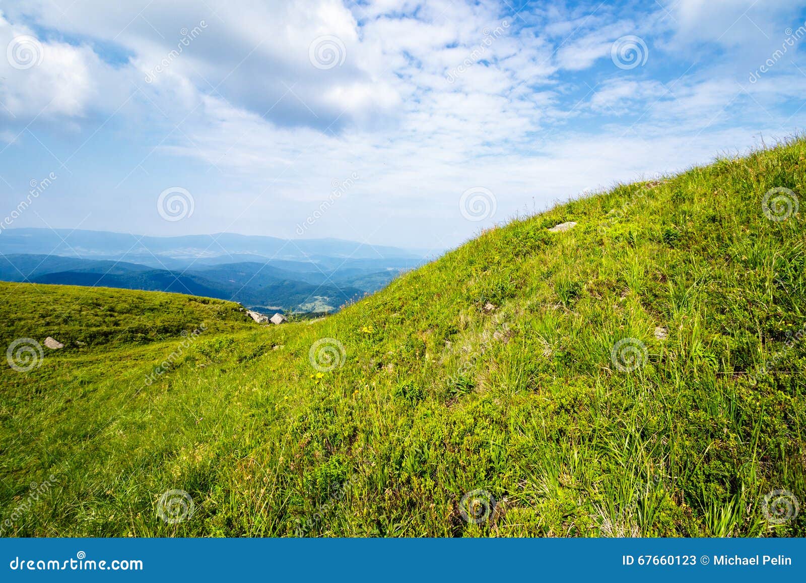 Green Grass on Hillside Meadow Stock Image - Image of travel, meadow ...
