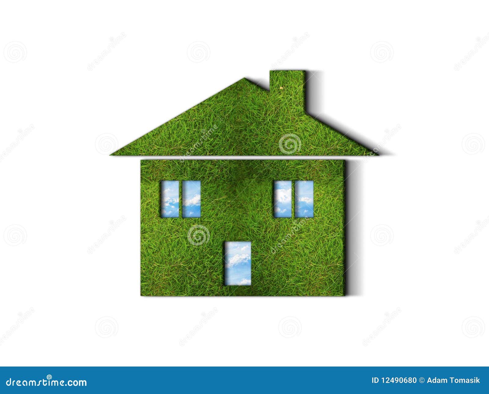 Green grass HOME stock illustration. Illustration of nature - 12490680