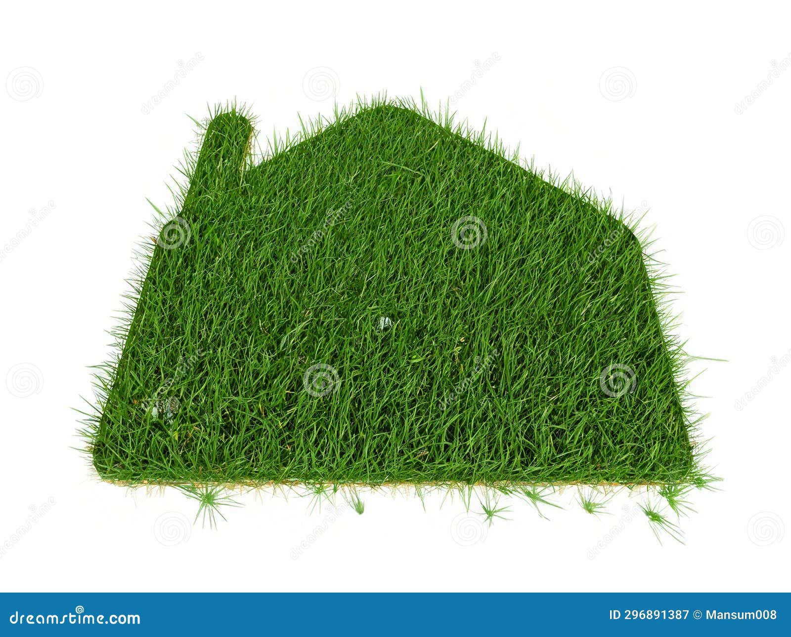 Green Grass with House Shape Stock Illustration - Illustration of ...