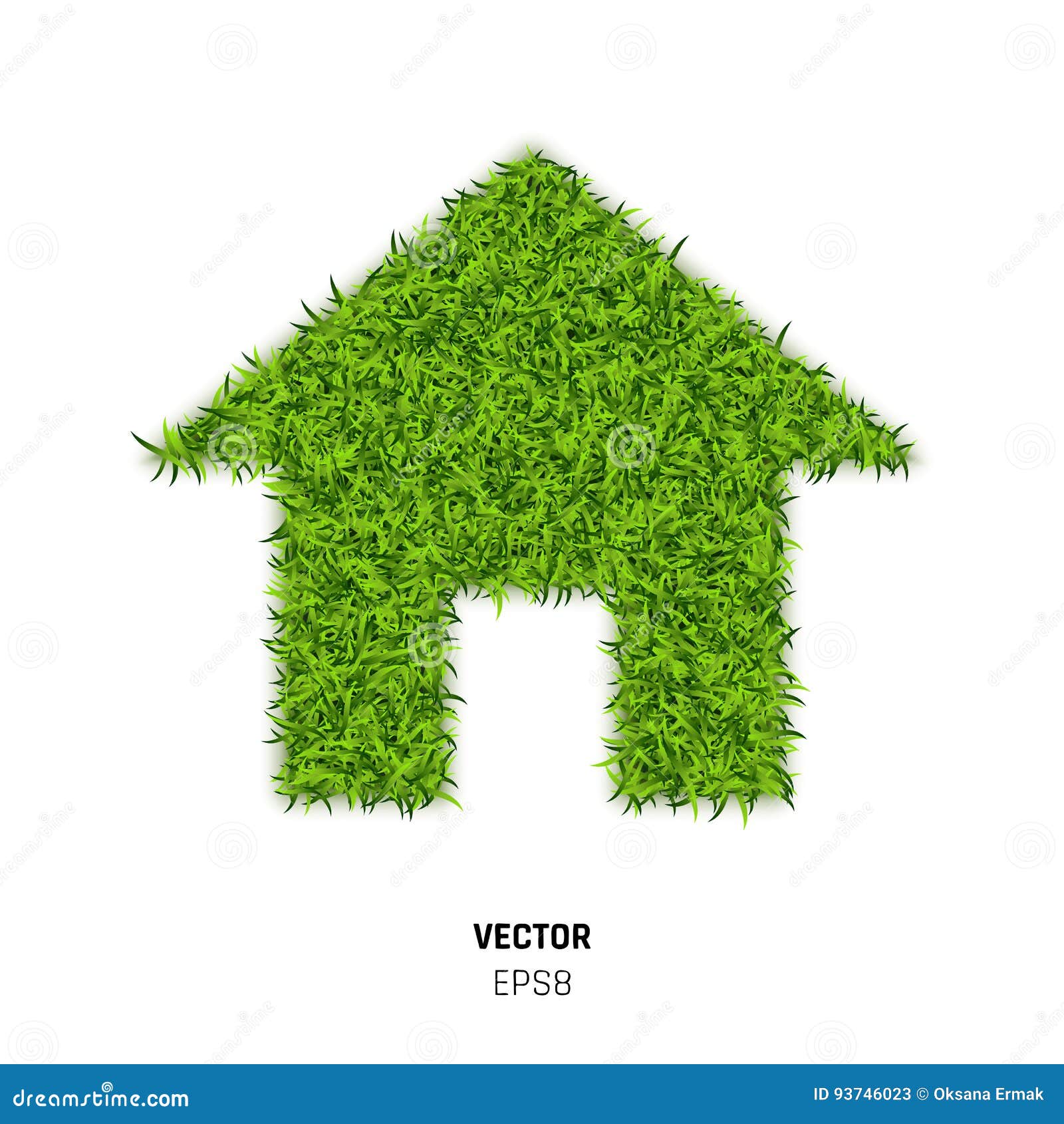 Green Grass House stock vector. Illustration of house - 93746023