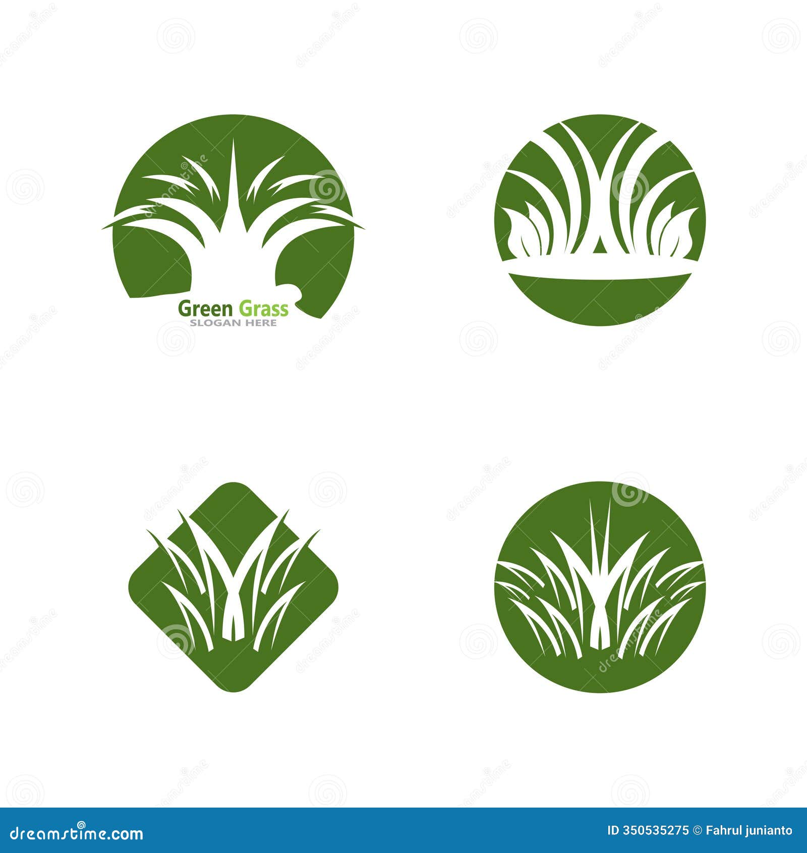 Green Grass Icon and Symbol Template Stock Illustration - Illustration ...