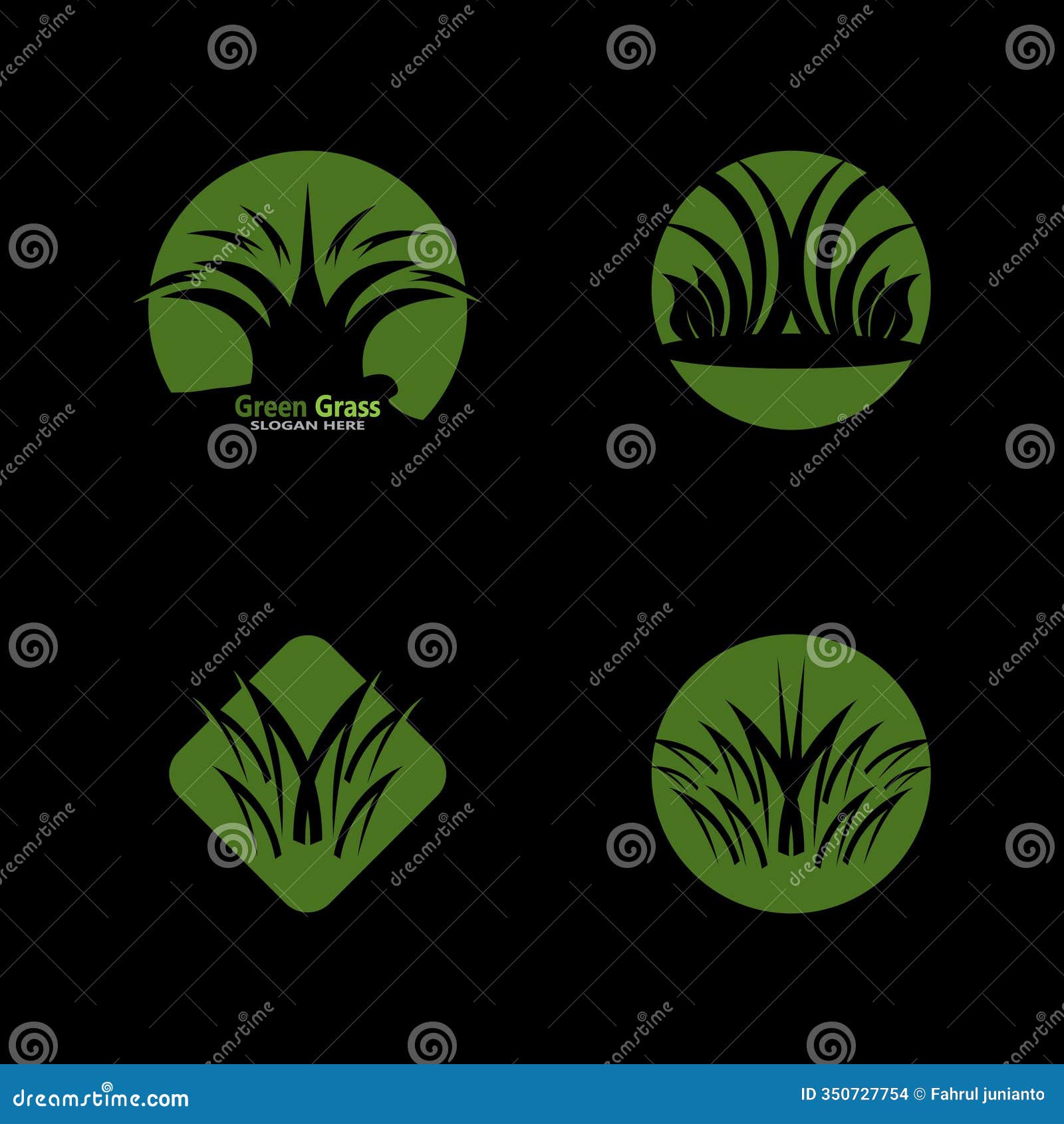 Green Grass Icon and Symbol Template Stock Illustration - Illustration ...