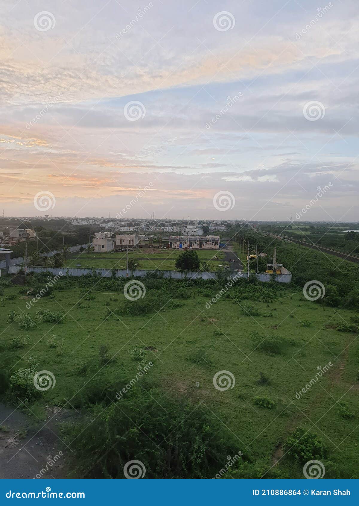 Green Grass Land in Isolated Area Stock Photo - Image of waterfall ...