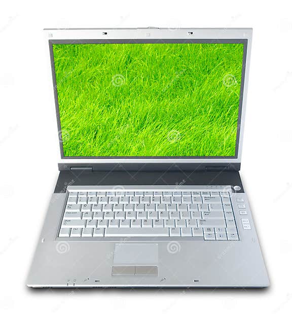 Green Grass Laptop stock image. Image of keyboard, information - 1206227
