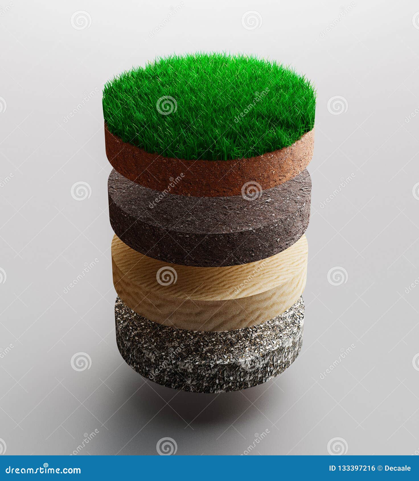 Green Grass Layers, 3d Render Illustration Stock Illustration ...