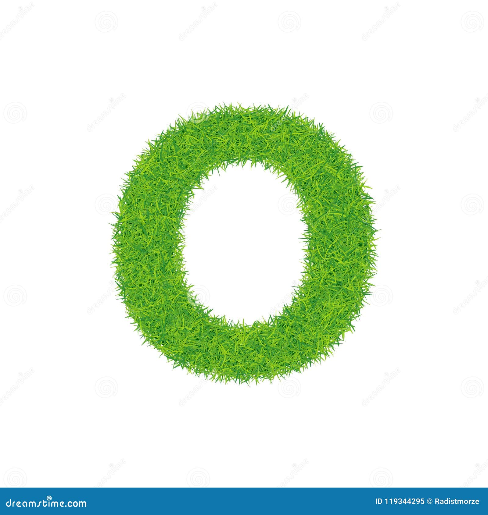 Green Grass Letter O on White Background Stock Illustration ...