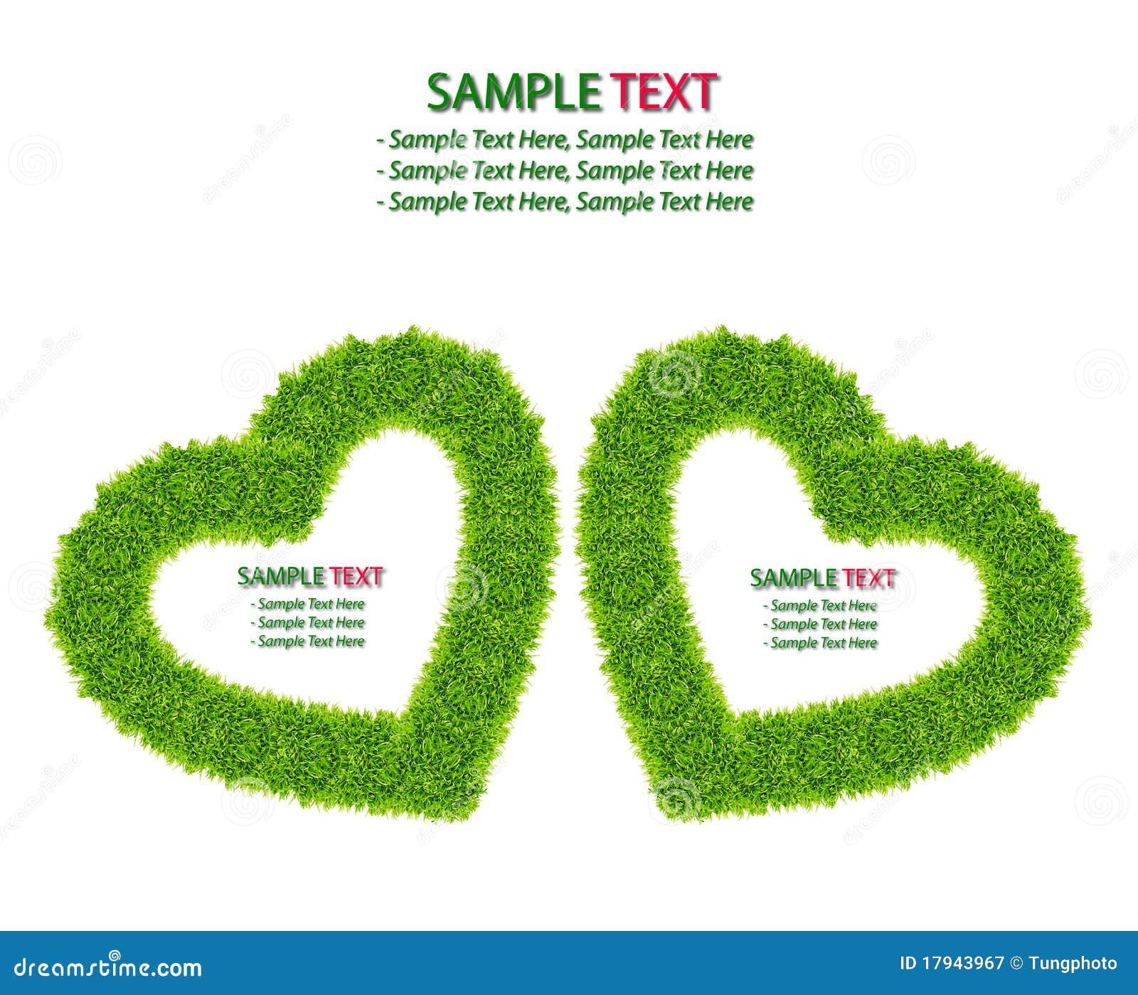 Green Grass Love Heart Frame Isolated Stock Image - Image of isolated ...