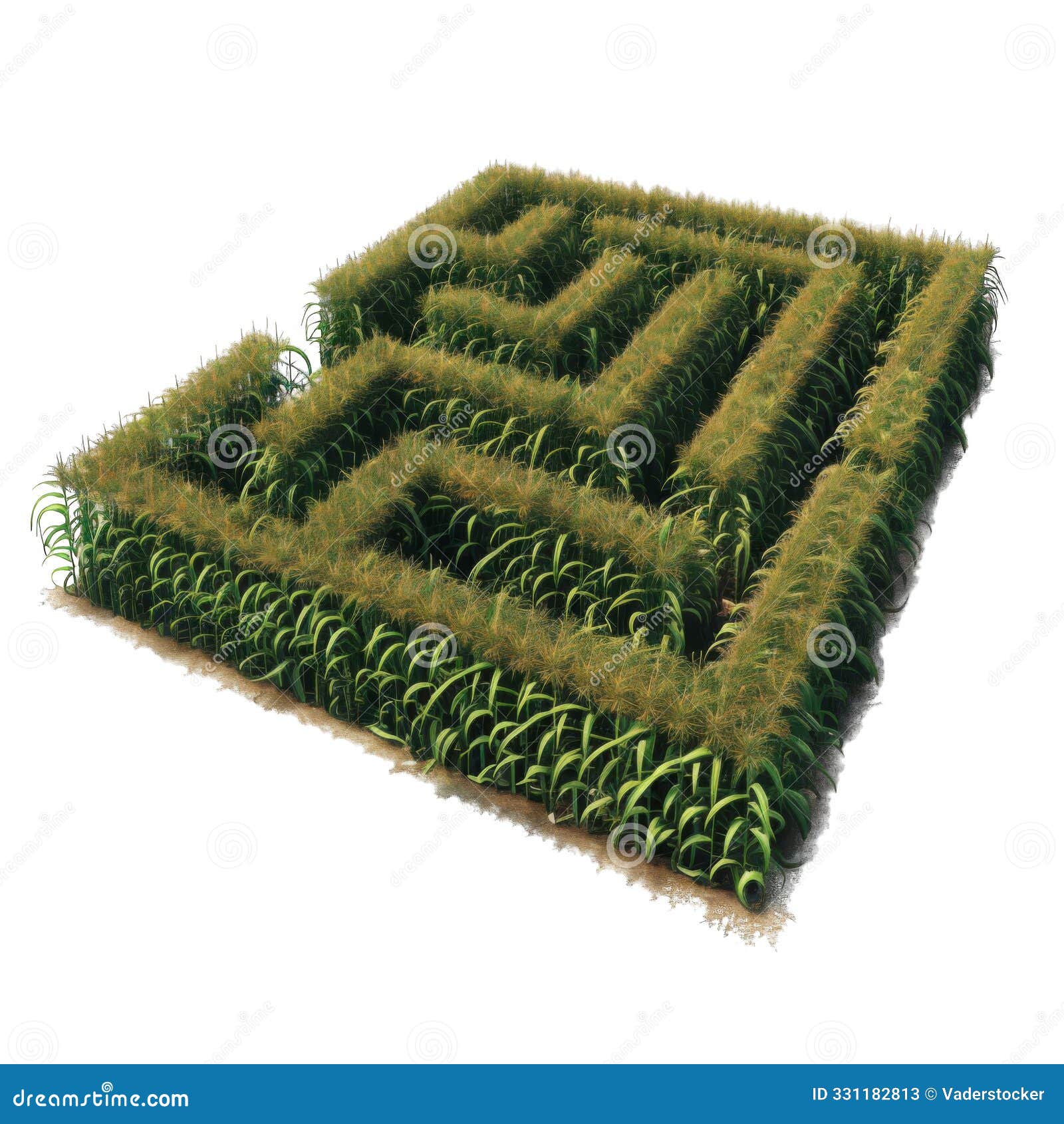 A Green Grass Maze with a Missing Section Stock Illustration ...
