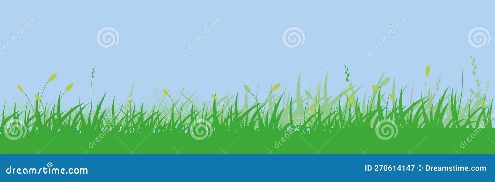 Green Grass Meadow Border Vector Pattern. Spring or Summer Plant Field ...