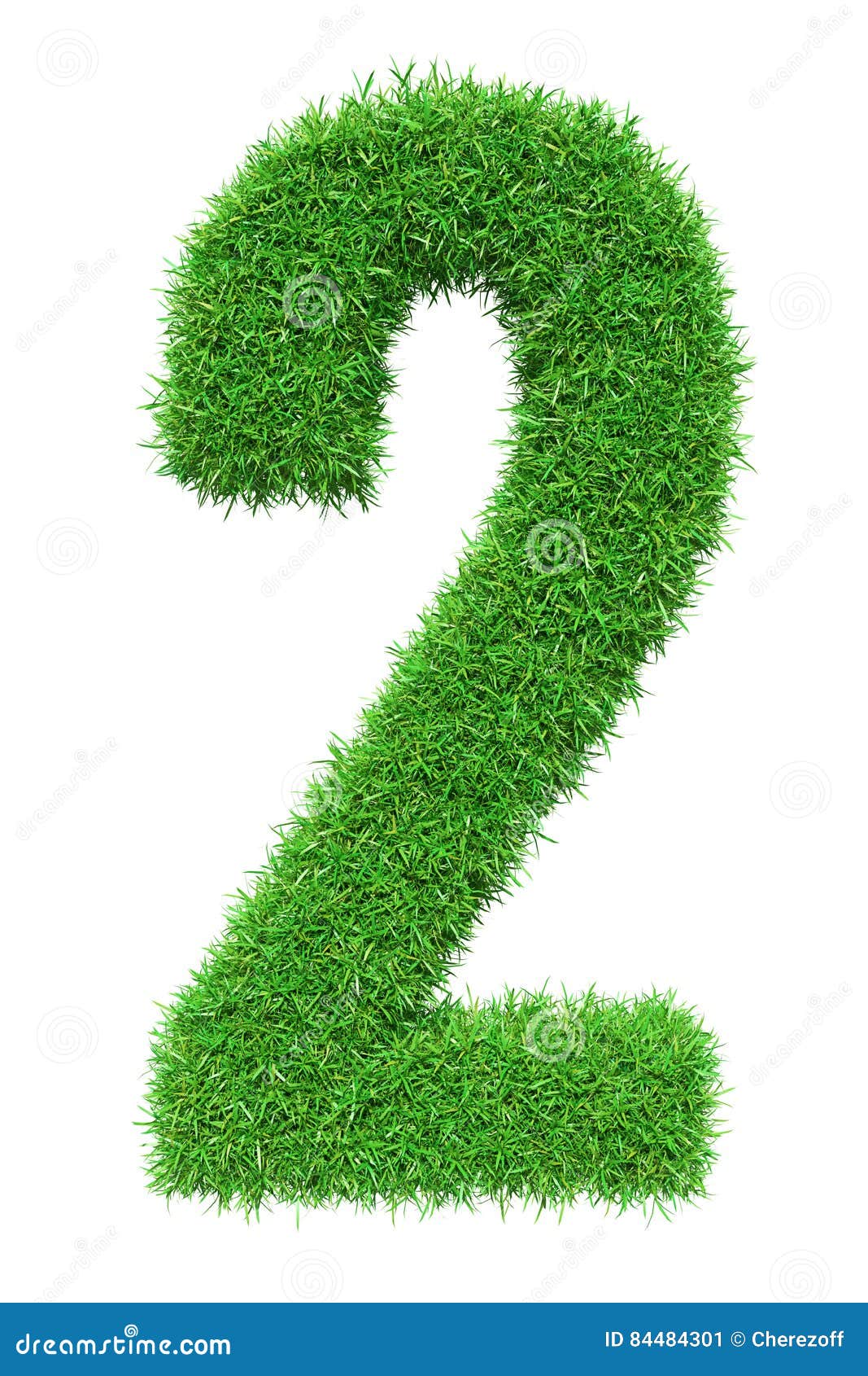 Grass Number Nine. Green Number 9, Isolated On White Background. Green ...