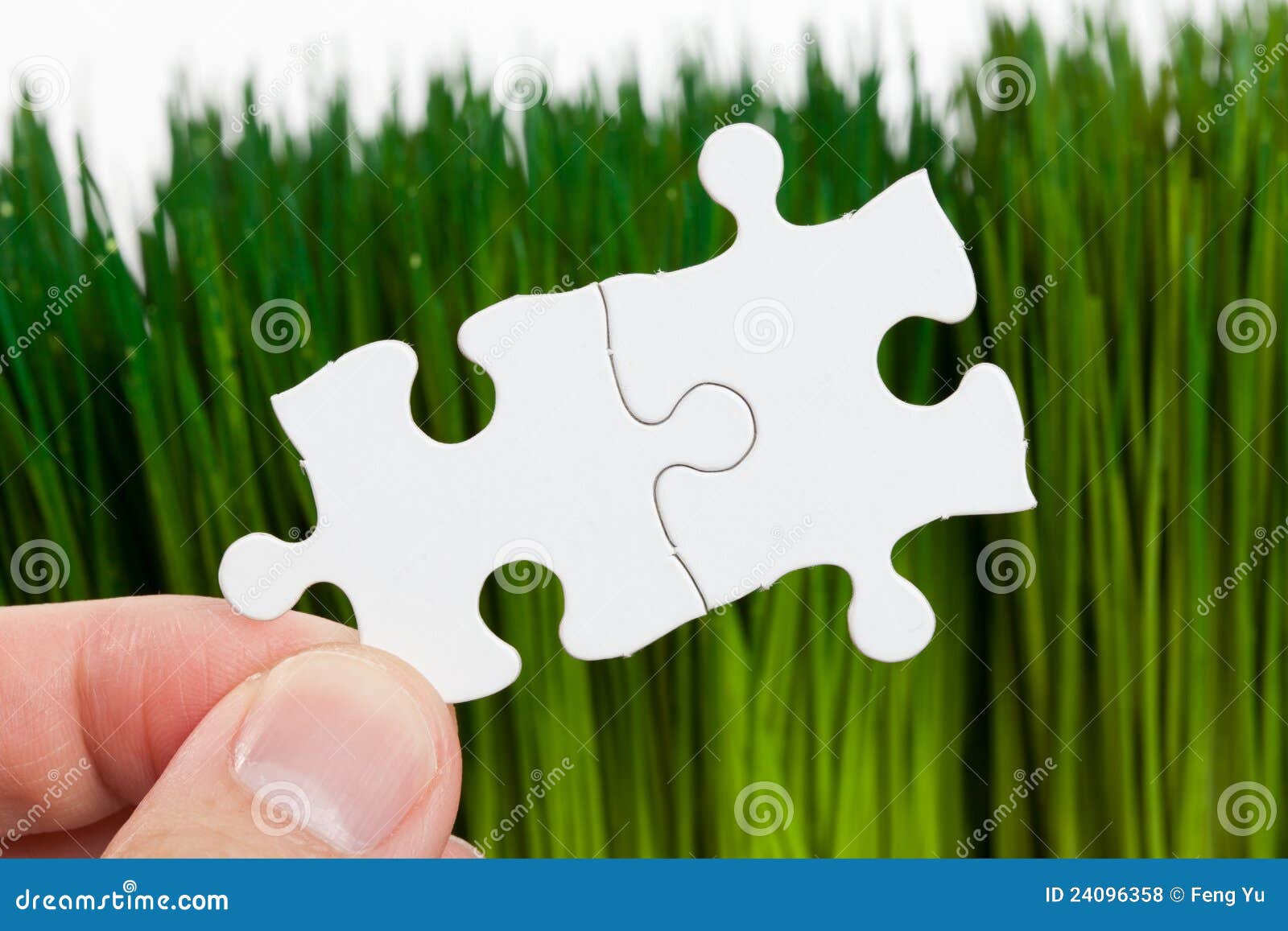 Green grass and Puzzle stock photo. Image of success - 24096358