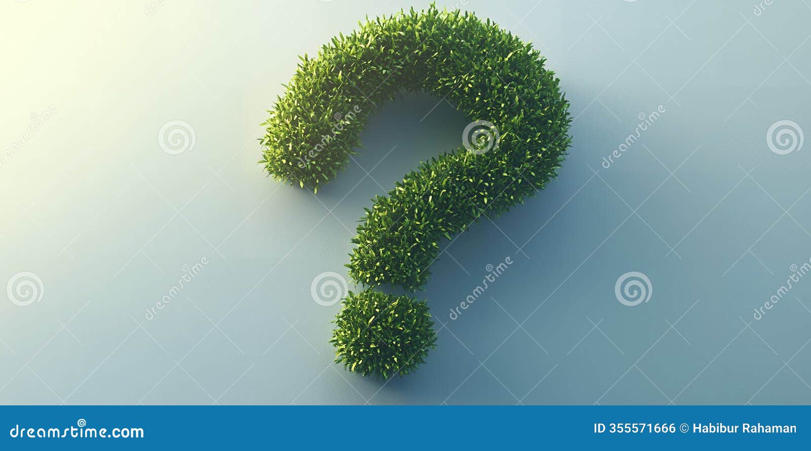 A Green Grass Question Mark Stock Illustration - Illustration of leaves ...