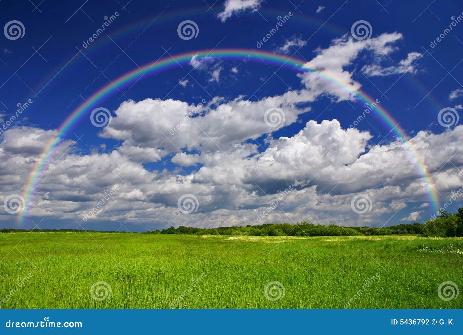Green Grass Rainbow stock photo. Image of colourful, grow - 5436792