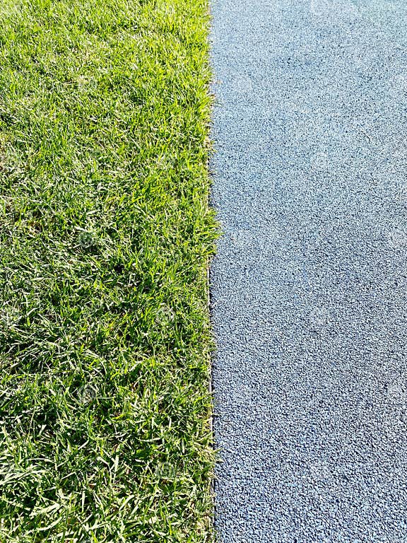 Green Grass with Rubber Ground Border Stock Image - Image of lawn ...