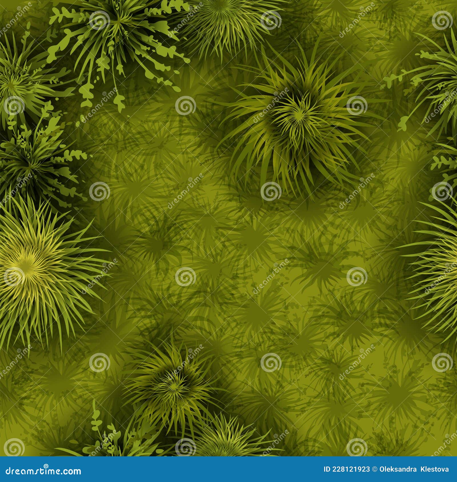 Green Grass Seamless Pattern Vector Field Texture Nature Game Environment Background Stock