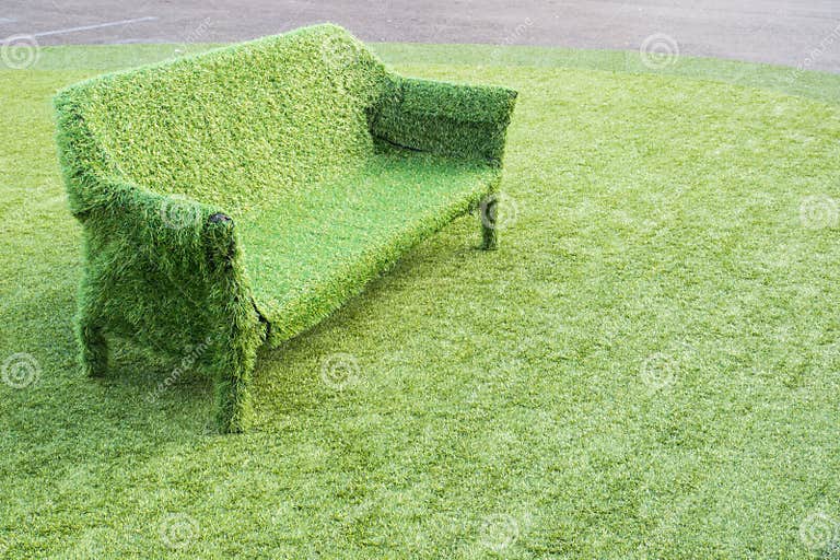 Green grass sofa stock photo. Image of couch, object - 40513288