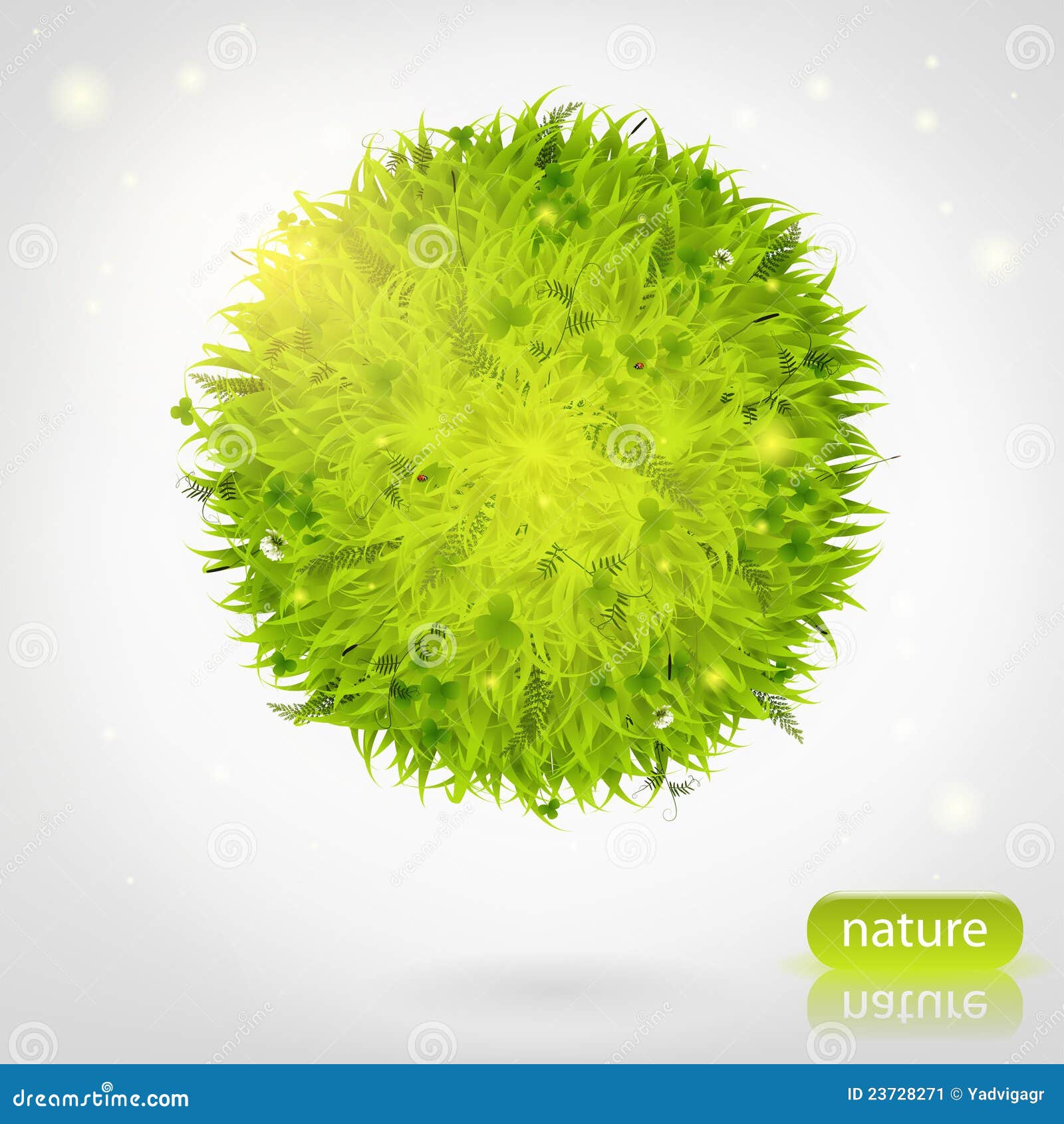 Green grass sphere stock vector. Illustration of flora - 23728271