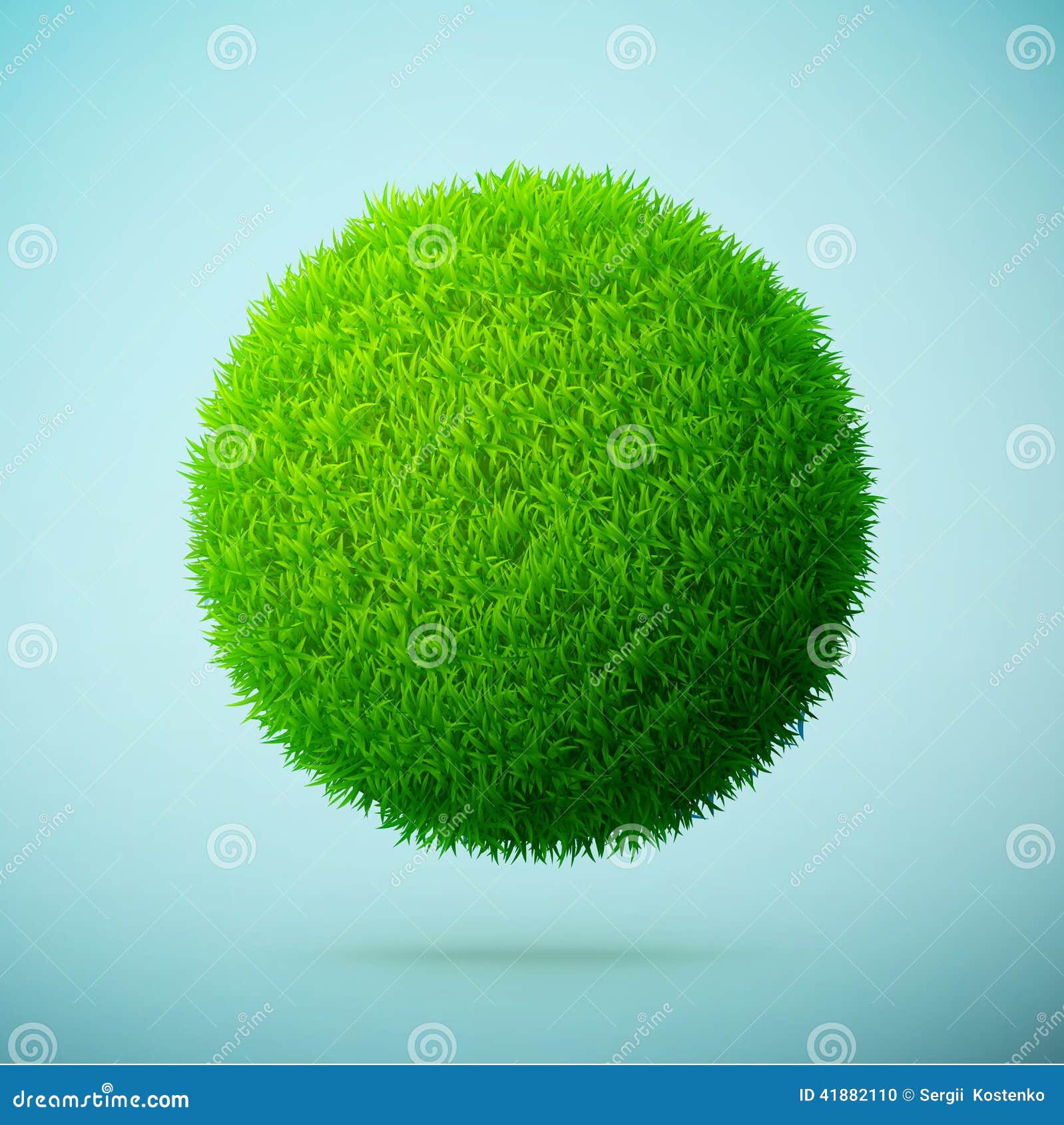 Green Grass Sphere on a Blue Clear Background Stock Vector ...