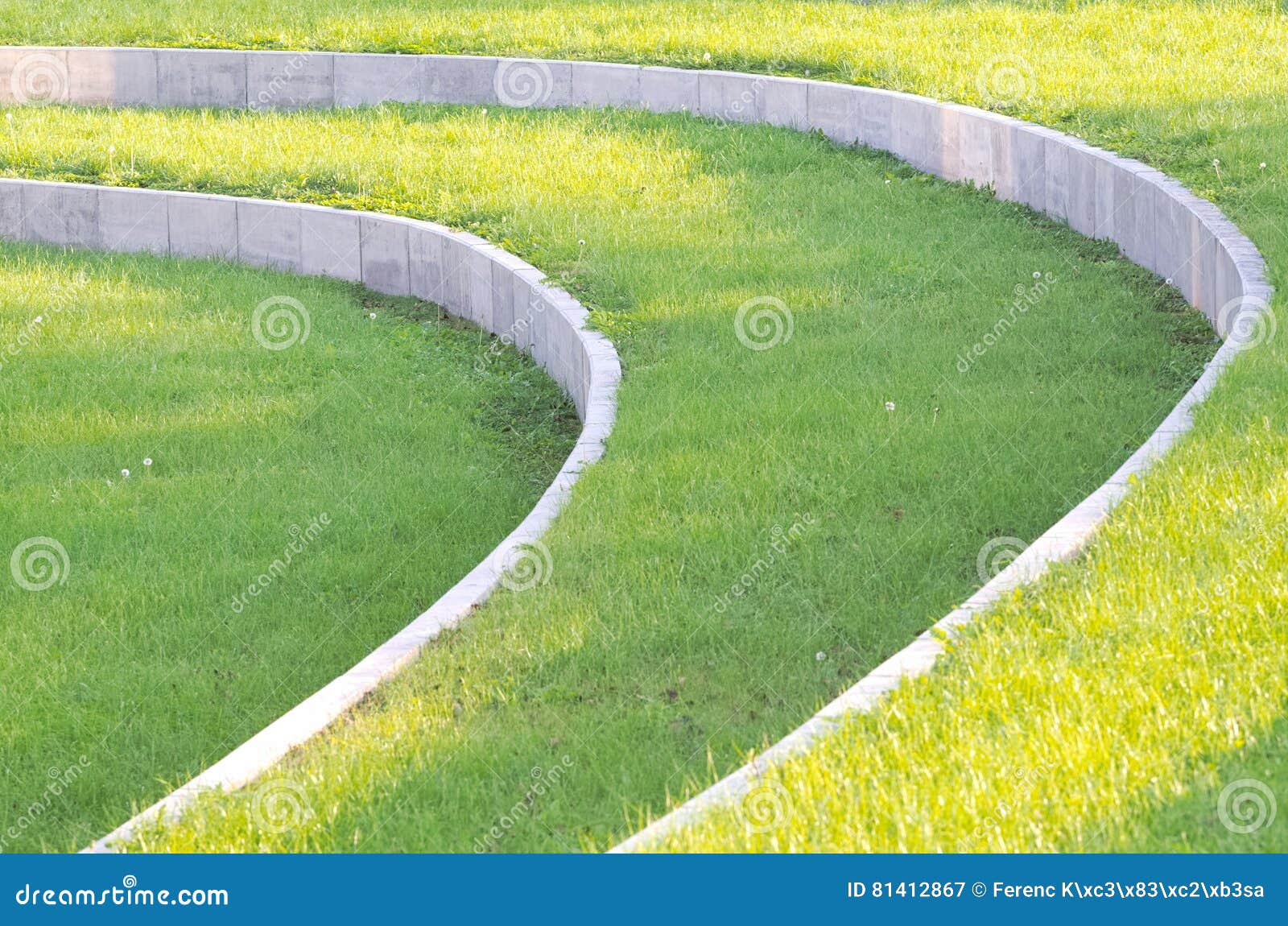 Green Grass Stairs stock image. Image of curve, outside - 81412867