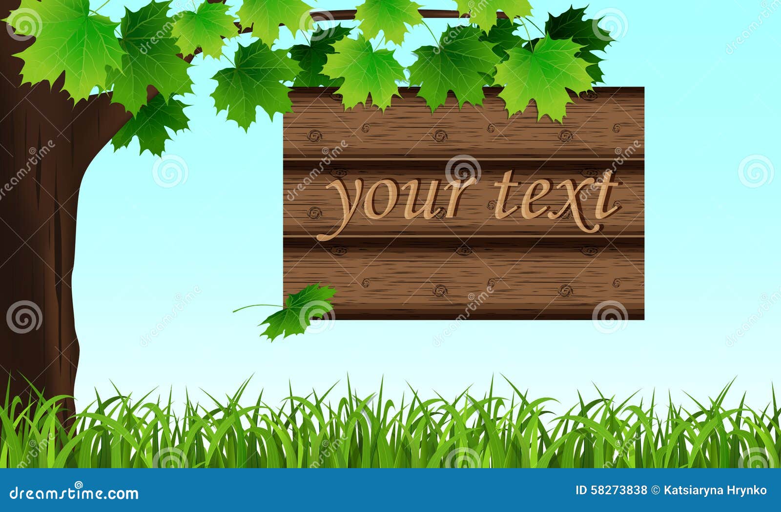 Green Grass, Tree and Tree Any Banner Stock Vector - Illustration of ...