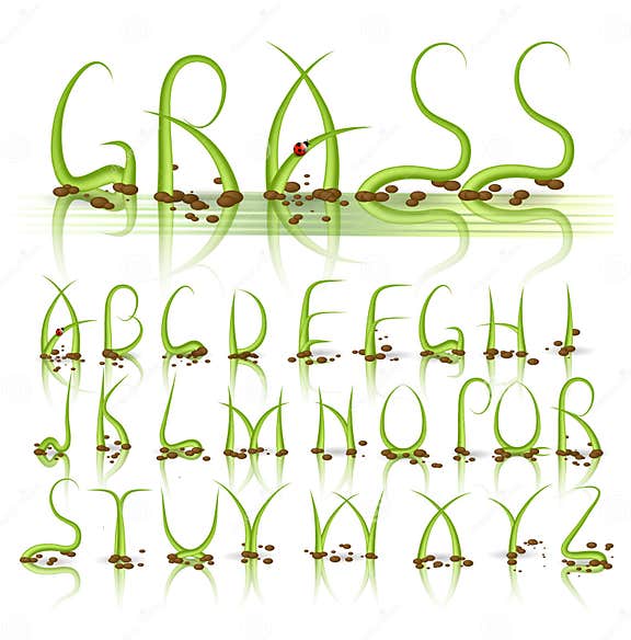 Green Grass Vector Alphabet Stock Vector - Illustration of abstract ...