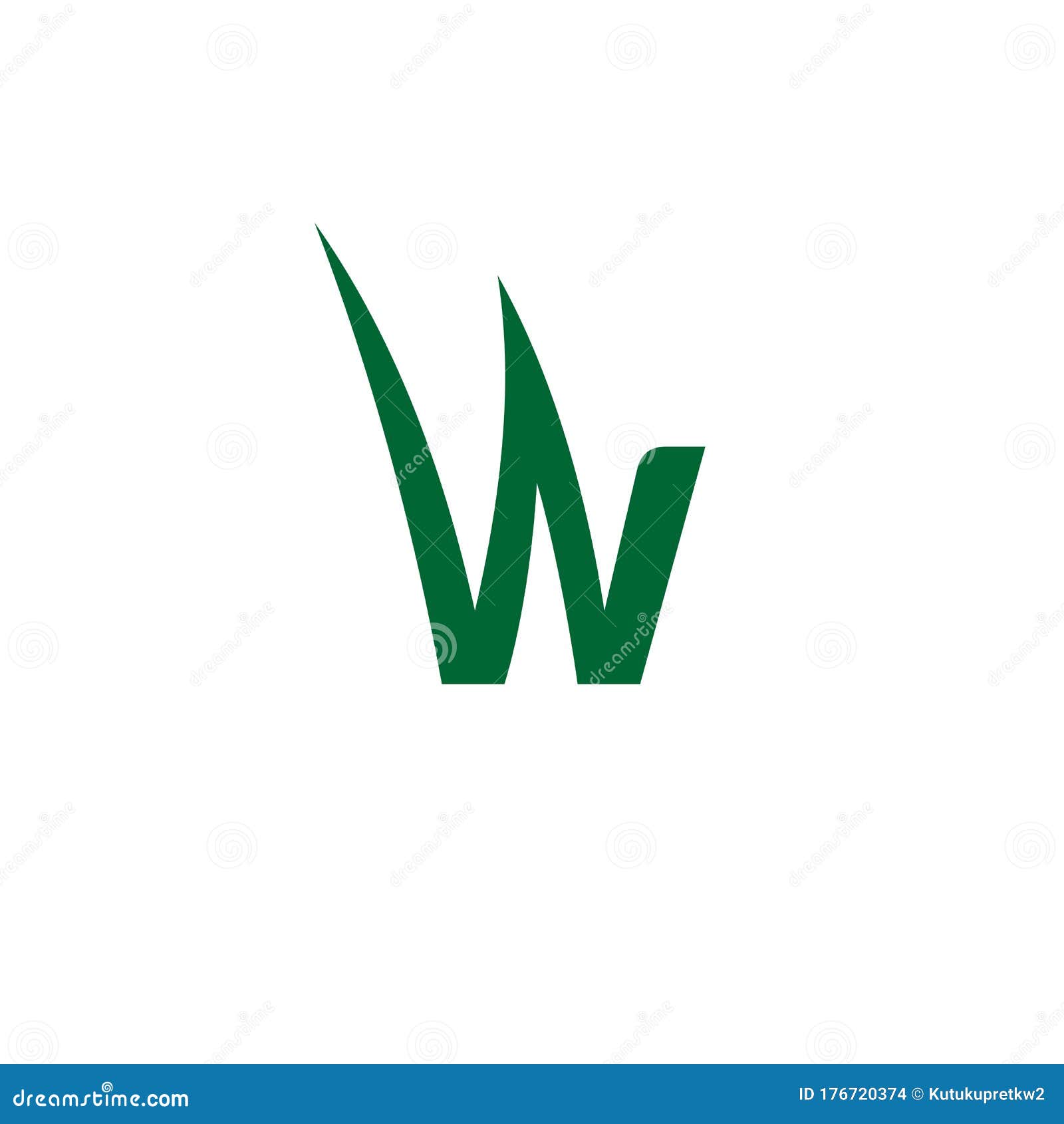Green Grass W Letter Logo Template Illustration Design. Vector EPS 10 ...