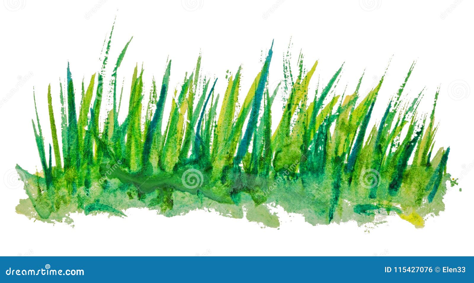 Green grass watercolour stock illustration. Illustration of background ...