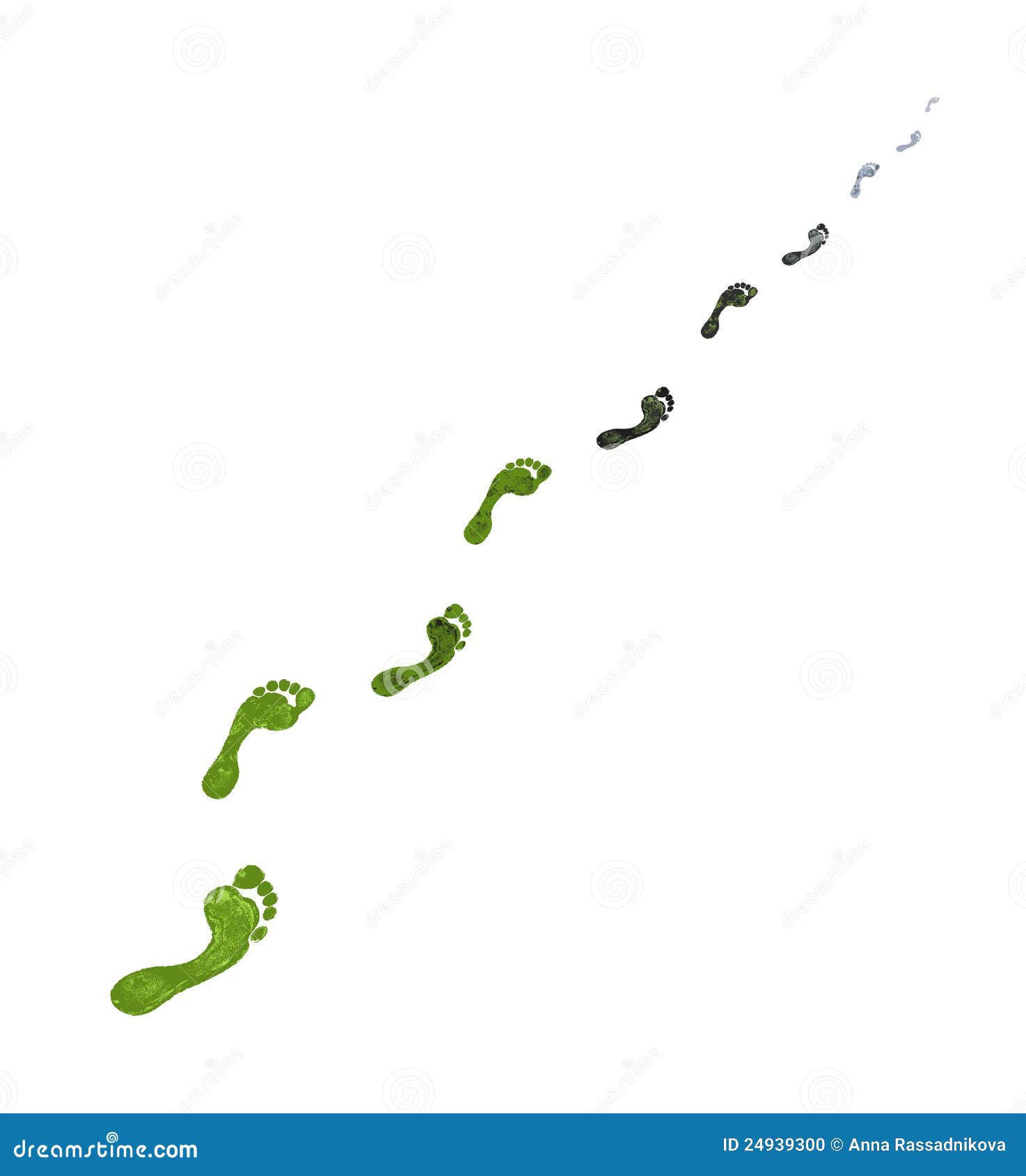 Green Gray Carbon Foot Steps Stock Vector - Illustration of closeup ...