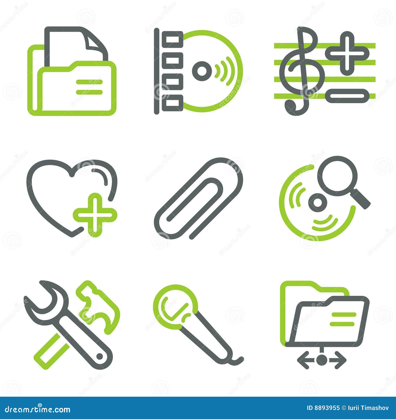 Green gray contour set 11 stock vector. Illustration of contour - 8893955