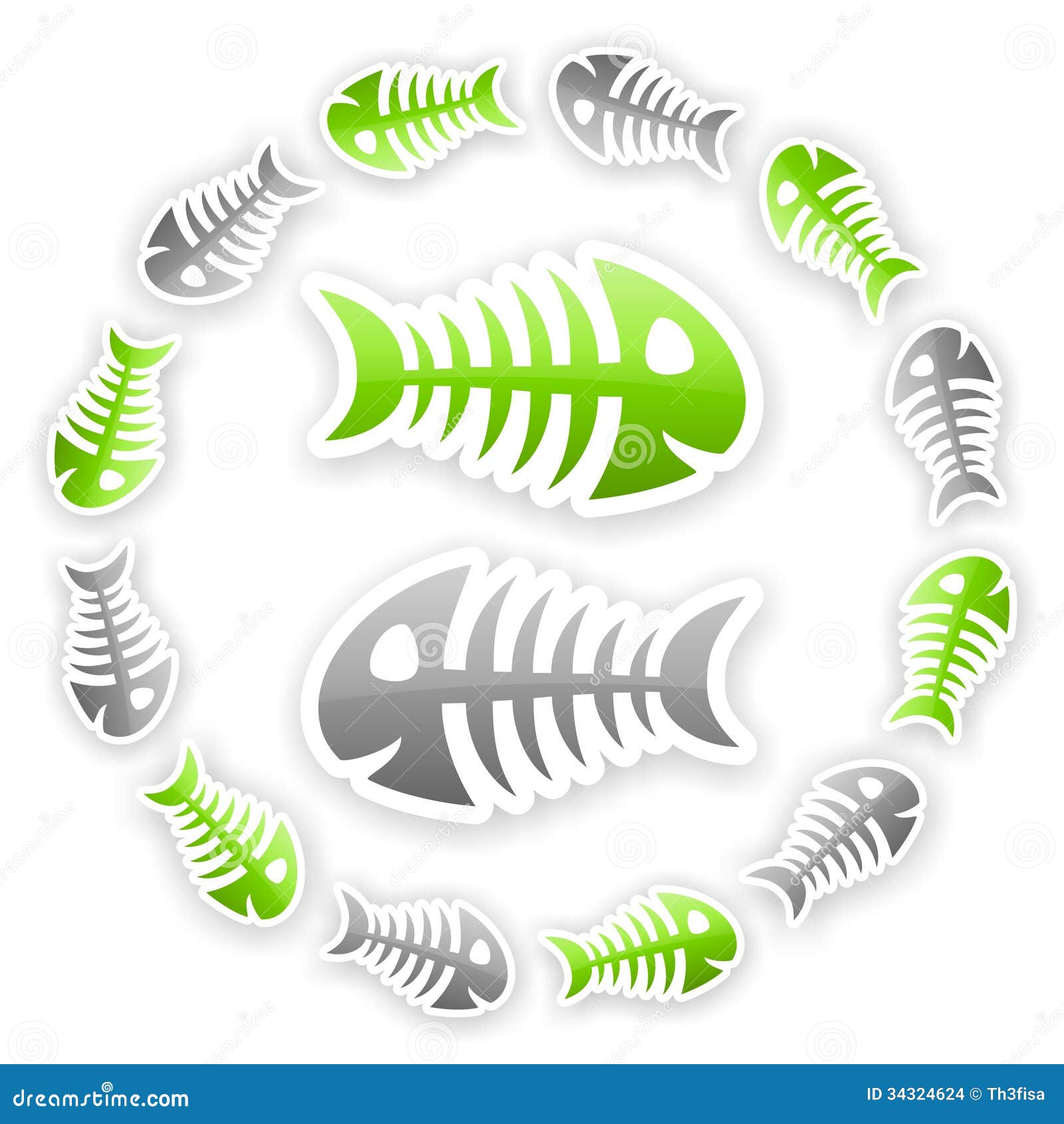 Green And Gray Glossy Fish Bone Background Royalty-Free Stock Image ...